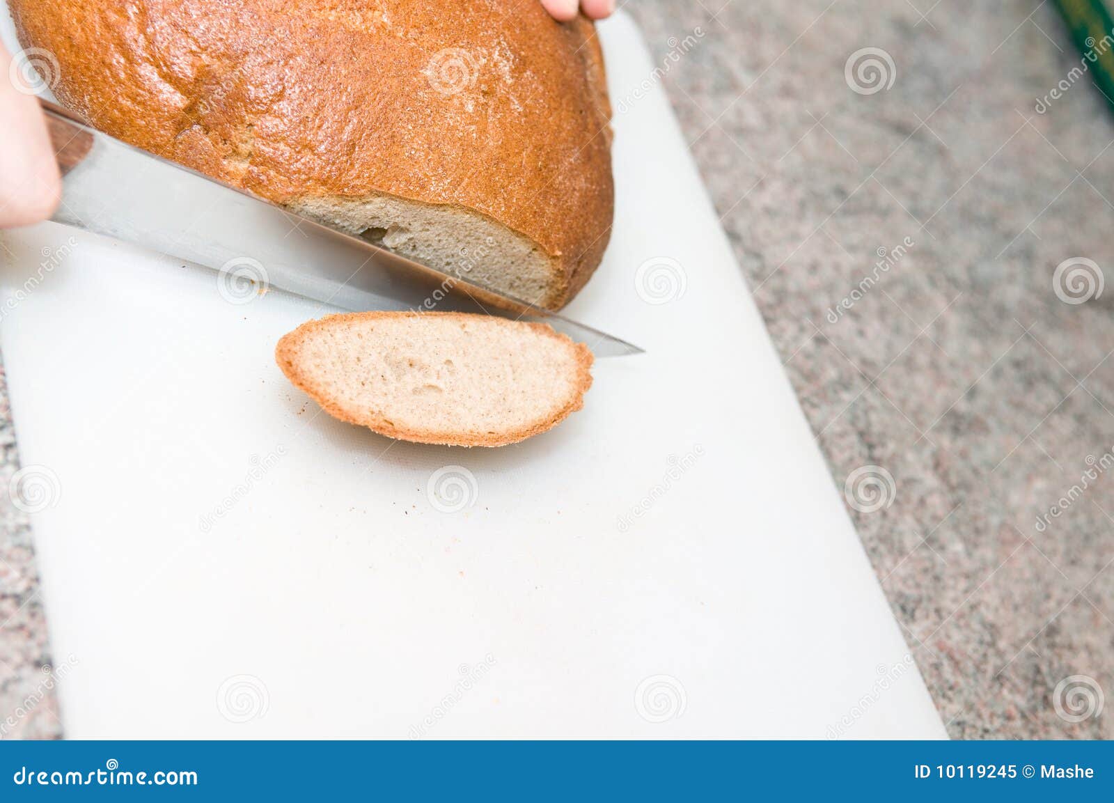Bread with knife stock image. Image of cutted, slices - 10119245