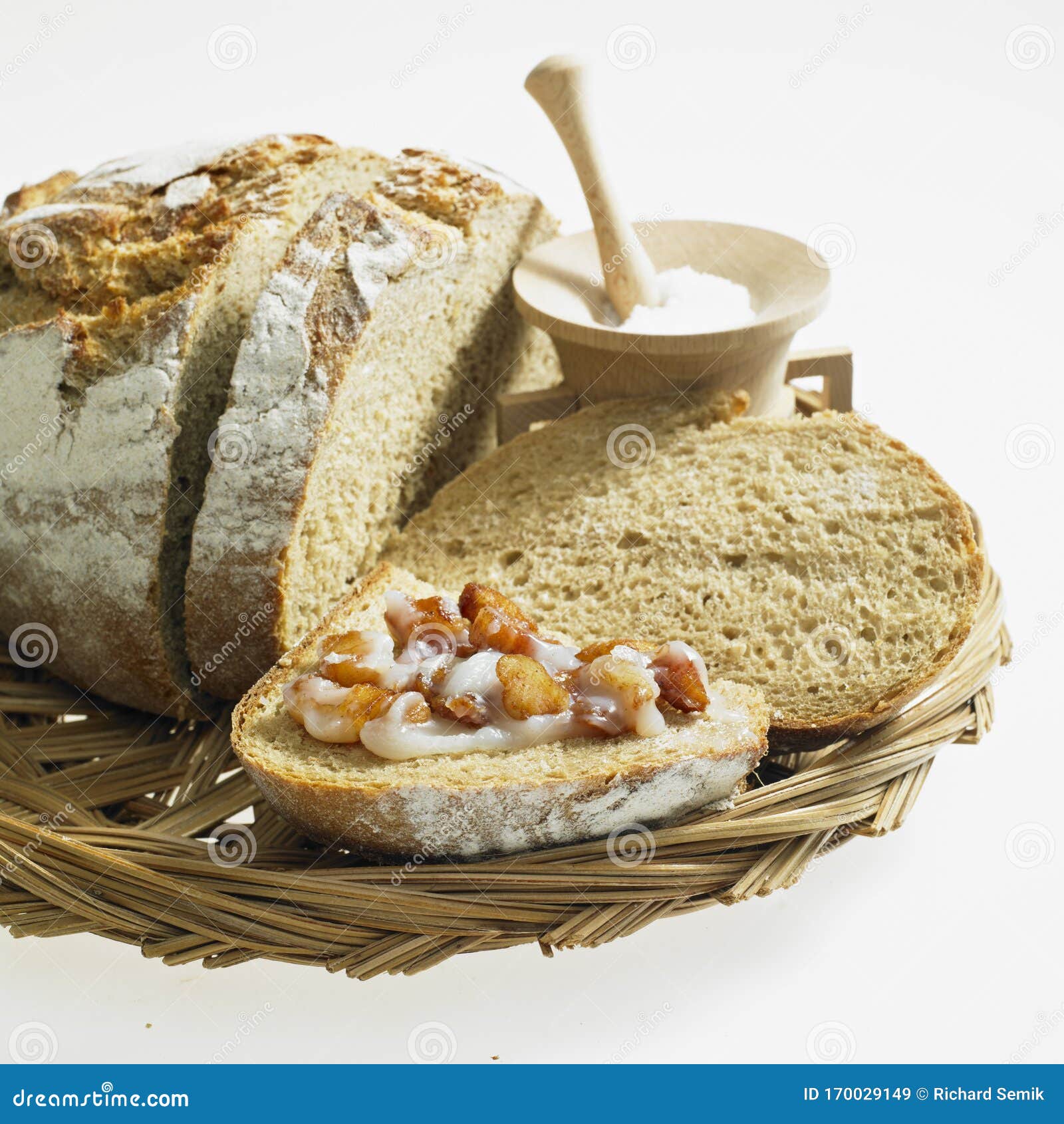 Bread with lard and scraps stock image. Image of plates - 170029149