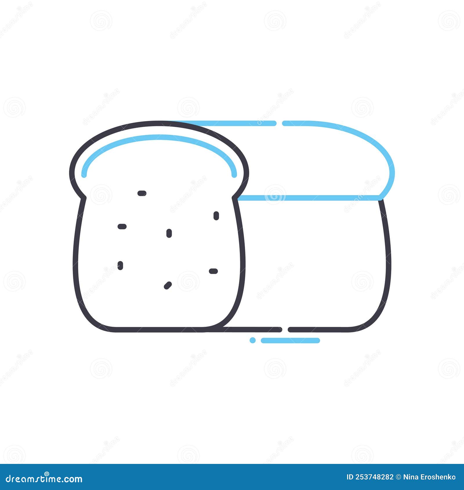 Bread Line Icon, Outline Symbol, Vector Illustration, Concept Sign ...