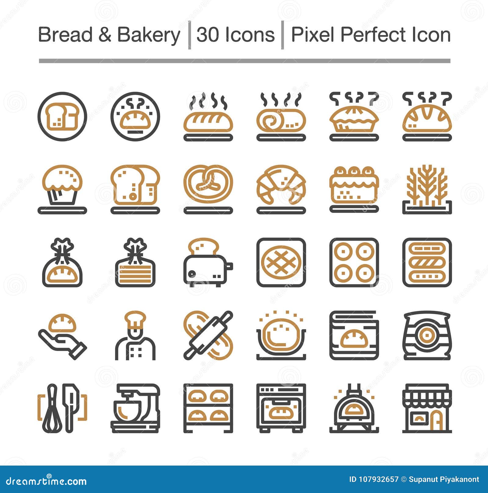 Bread icon stock vector. Illustration of breakfast, equipment - 107932657