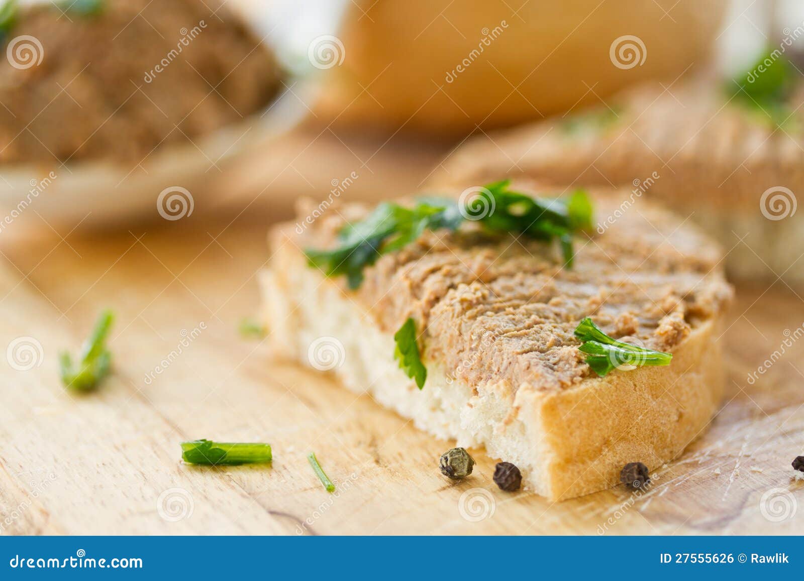 Bread with liver pate stock photo. Image of antipasto - 27555626