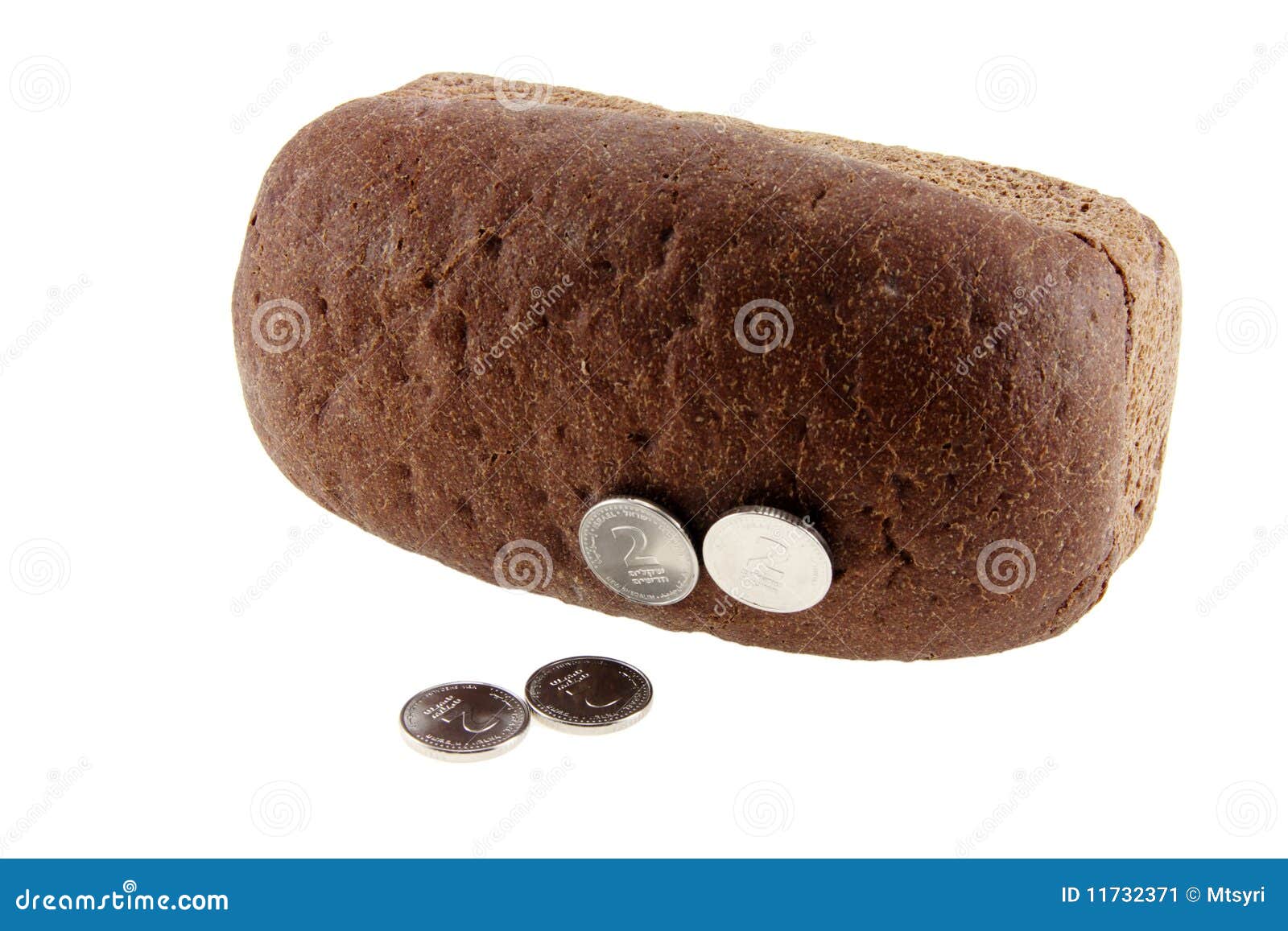 Bread loaf and coins. stock image. Image of bread, plant - 11732371