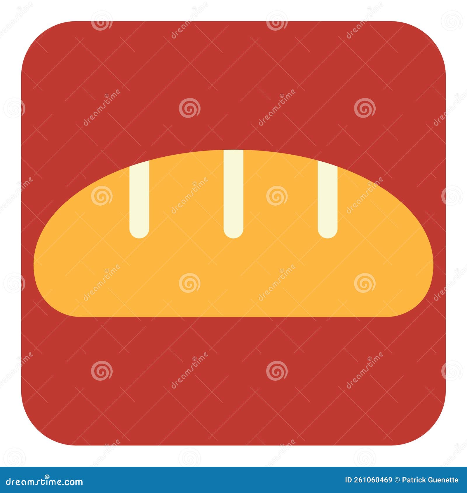 Bread loaf, icon stock vector. Illustration of sketch - 261060469