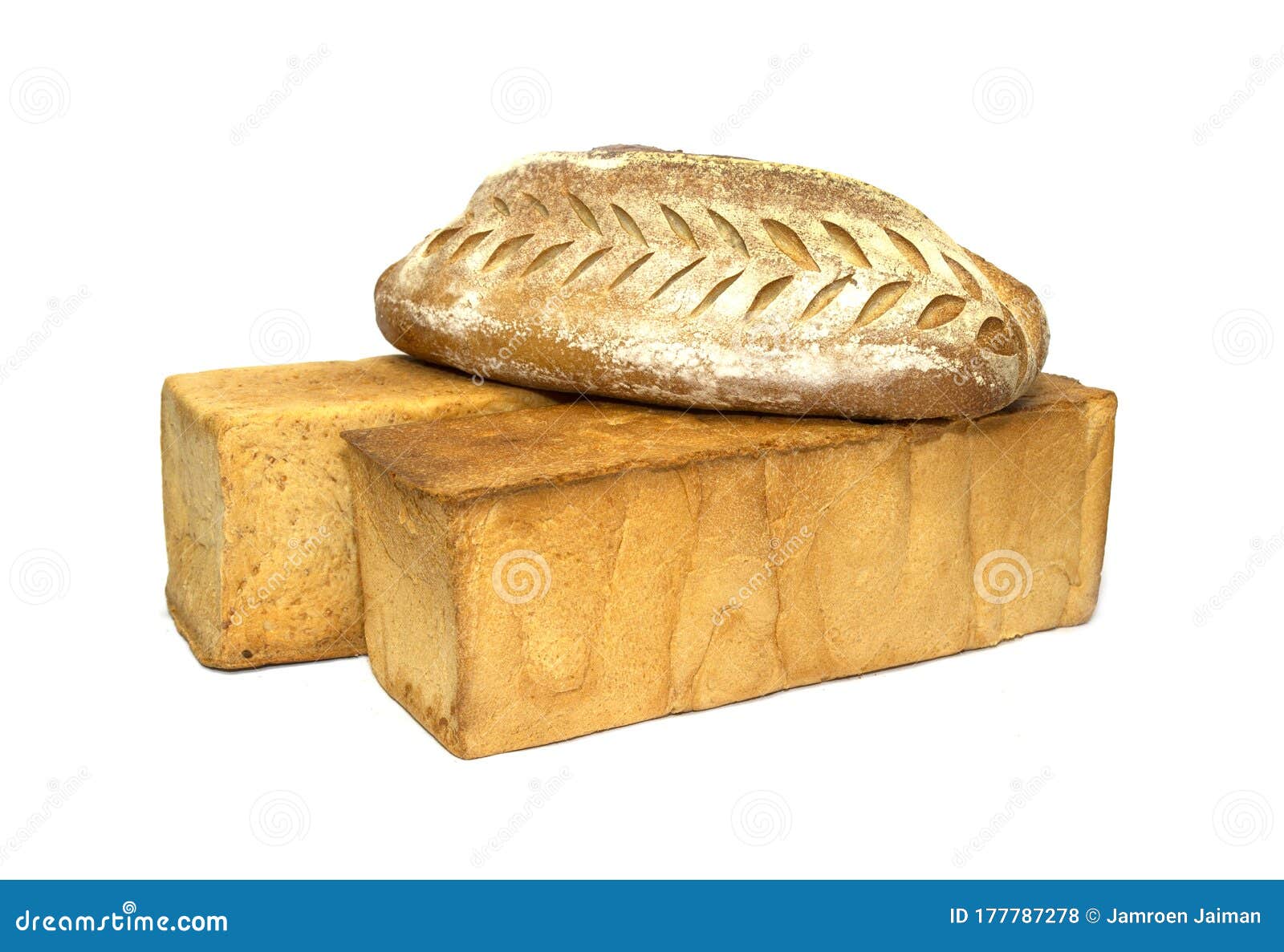 Bread Loaf Isolated on a White Background Stock Photo - Image of pastry ...