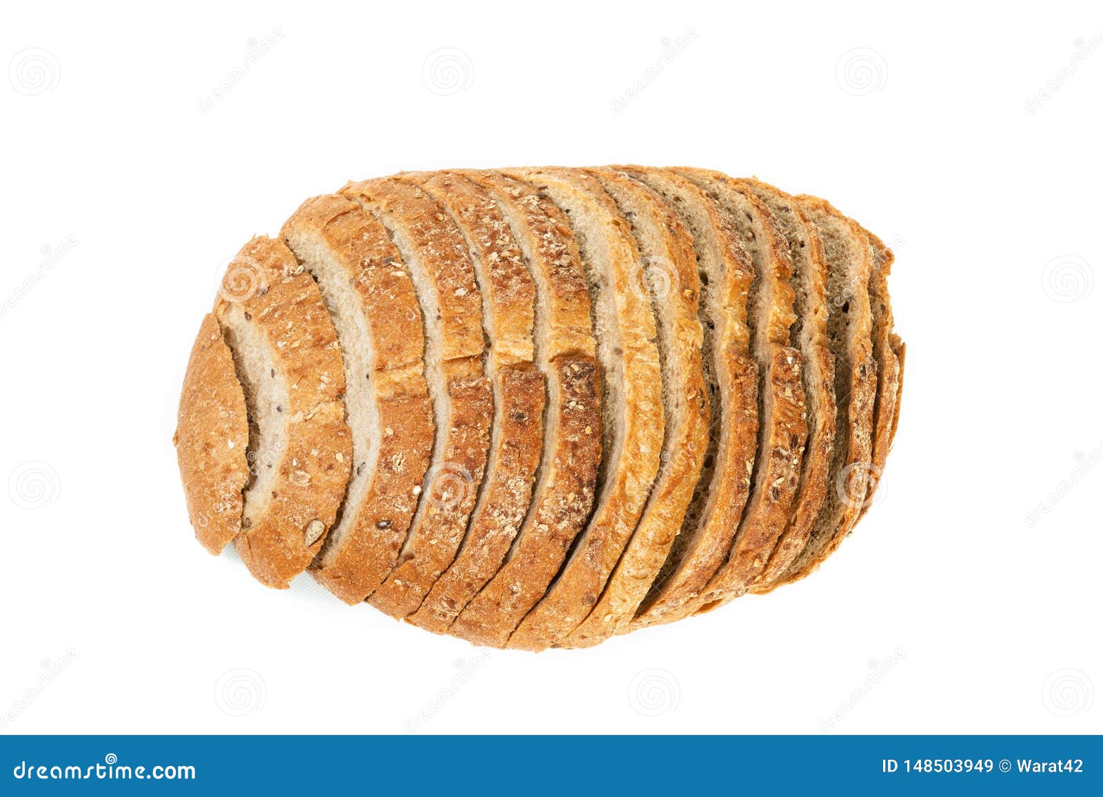 Bread Loaf Isolated on White Background,top View Stock Image - Image of ...