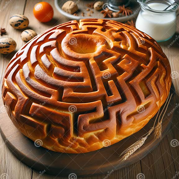 Bread Loaf Labyrinth a Loaf of Bread with a Maze Inside Stock ...