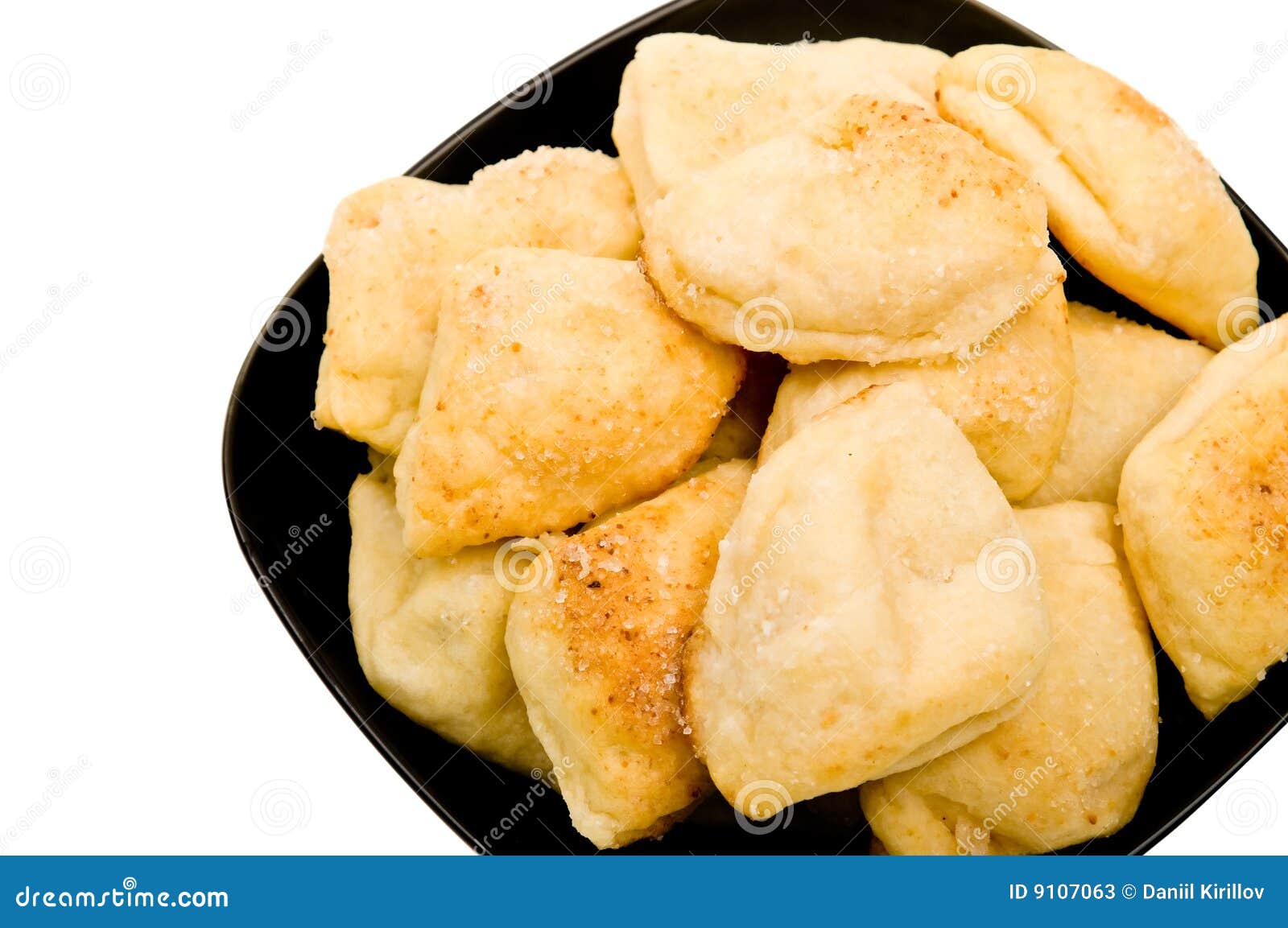 Bread Loaf Stacked on a Black Plate on White Stock Image - Image of ...