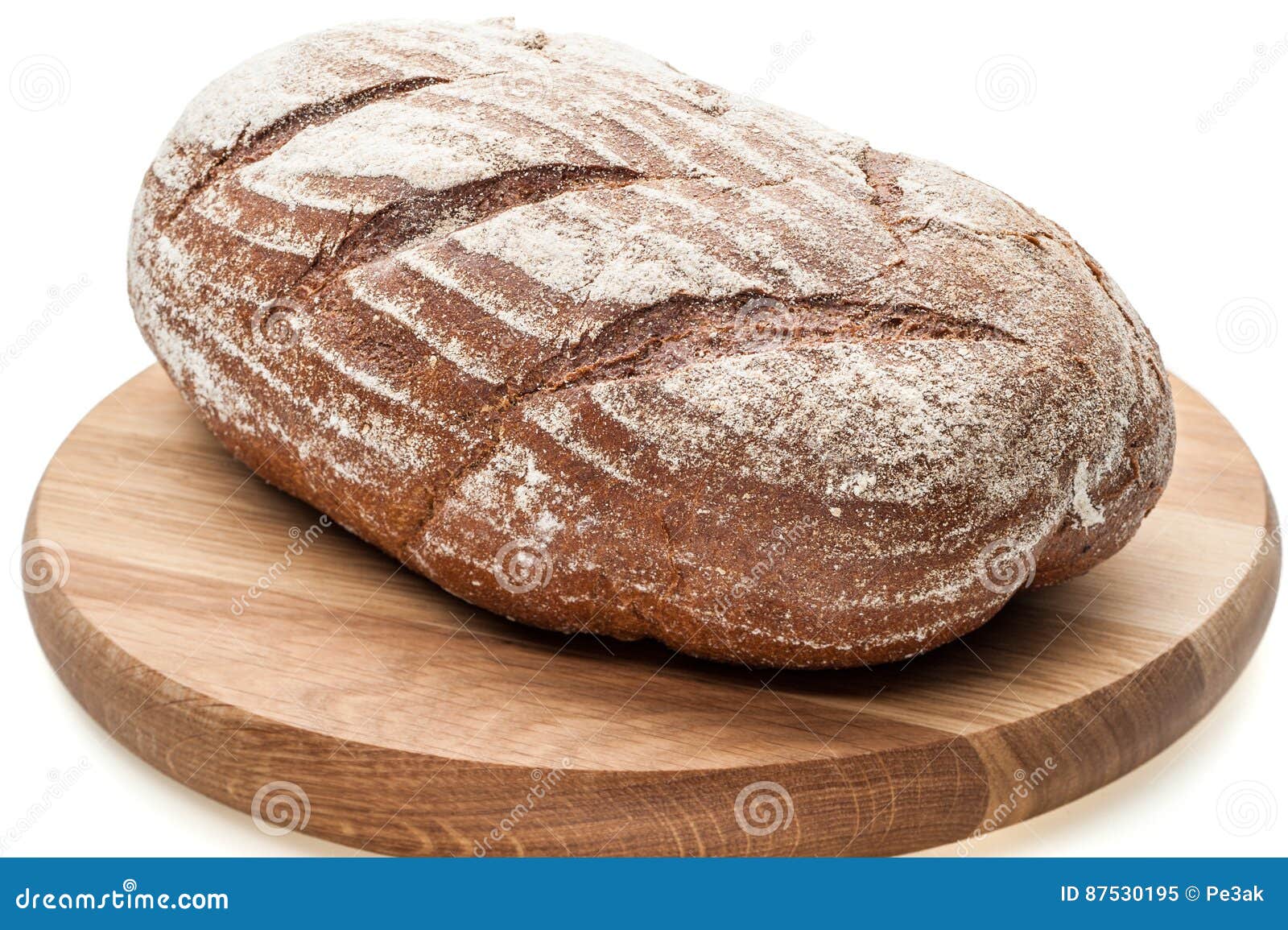 Bread Loaf on White Background Stock Image - Image of wheat, yellow ...