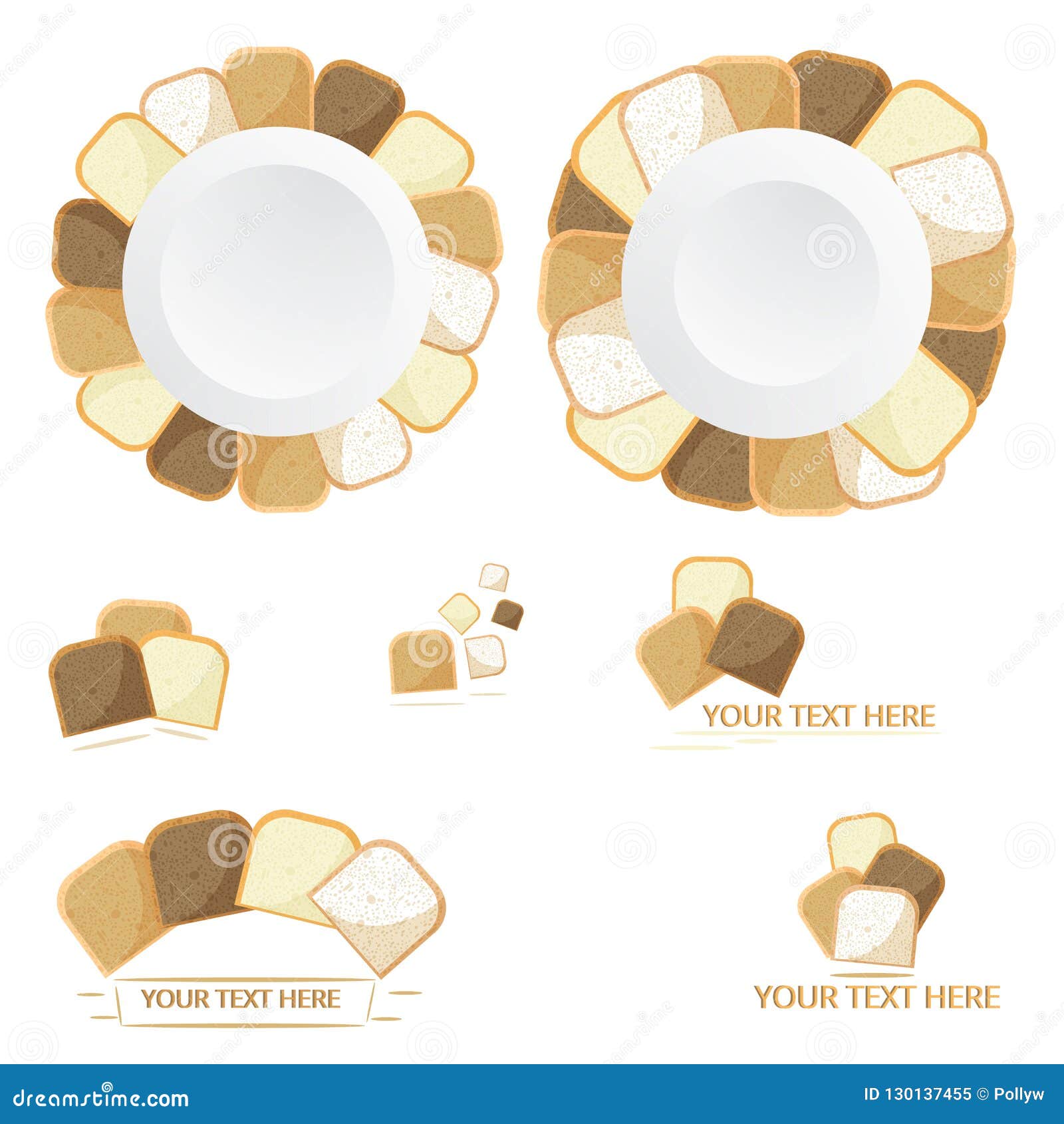 Bread logotypes set stock vector. Illustration of badge - 130137455