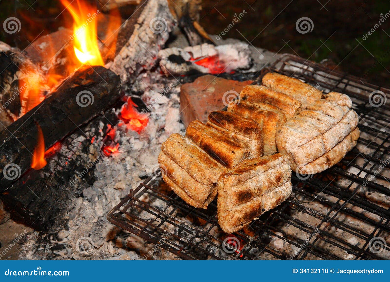 Bread made on campfire stock photo. Image of doors, holiday - 34132110