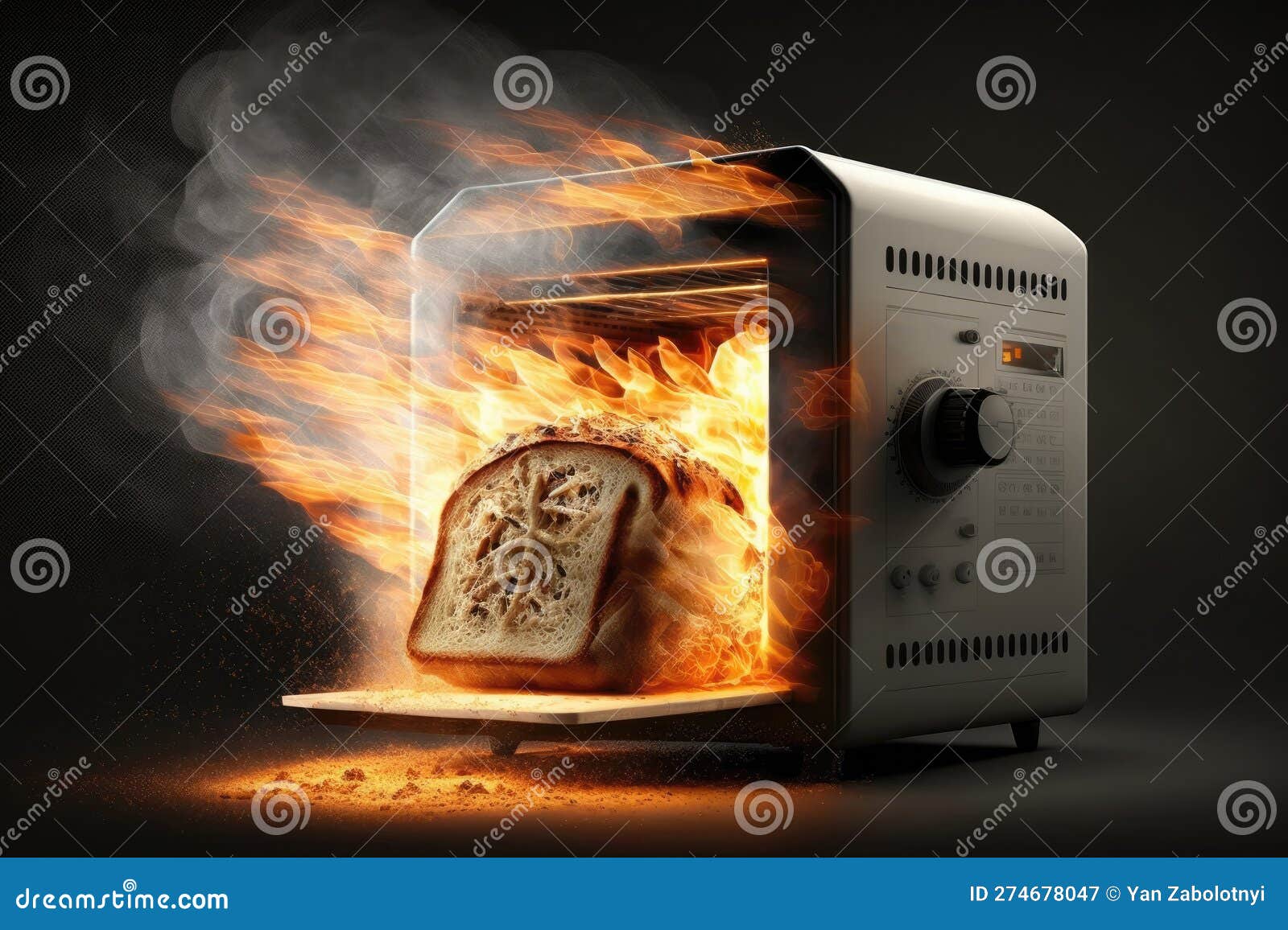 Bread Maker Fire in Modern Apartment Design , Realistic. Generative AI ...