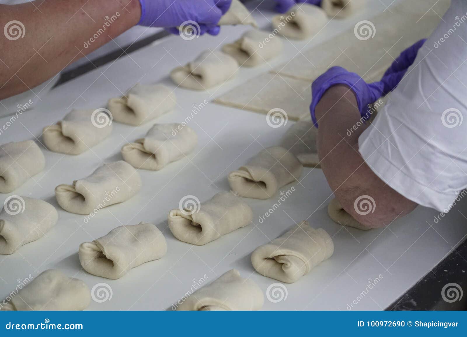 Bread making process. stock photo. Image of homemade - 100972690