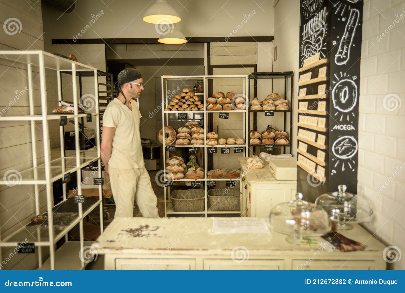 Bread making process. stock photo. Image of making, shop - 212672882