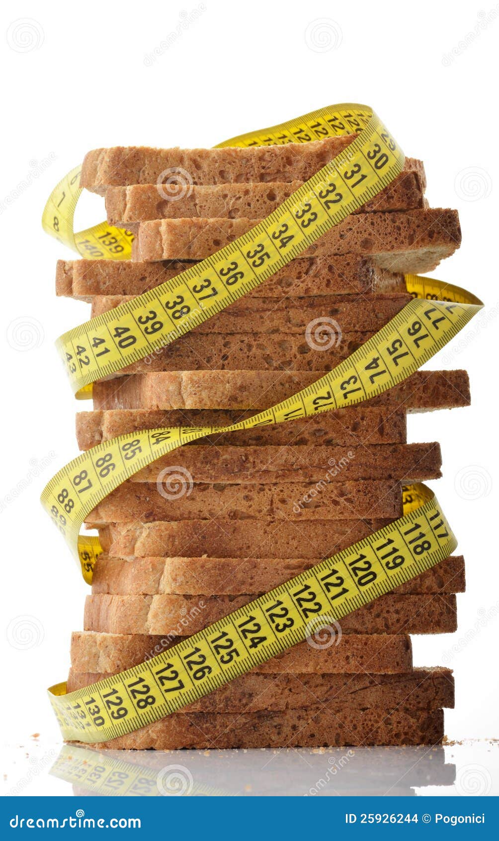 Bread with Measure Tape Indicating Weight Loss Stock Photo - Image of ...