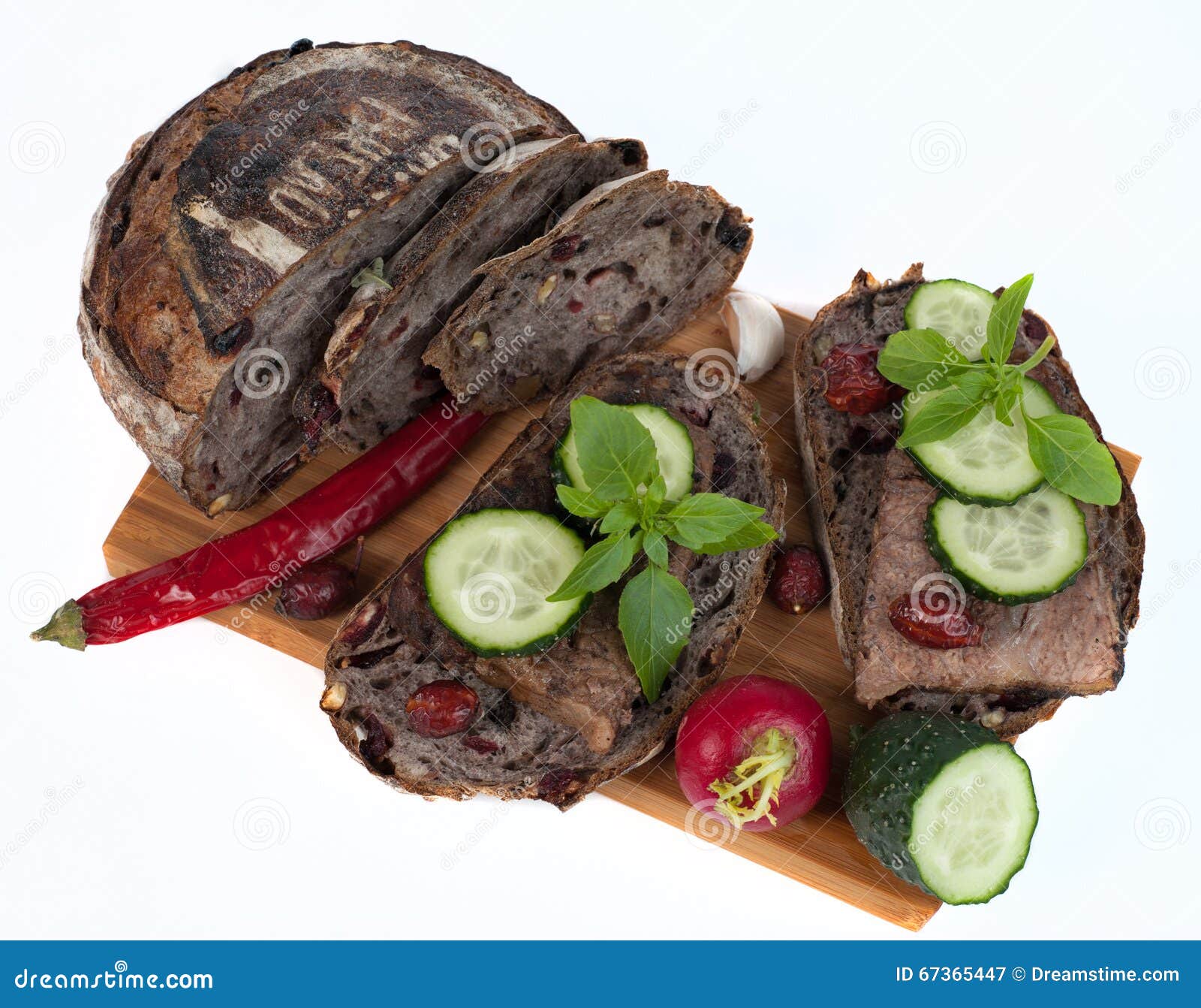 Bread and Meat on the Background Stock Image - Image of brown, closeup ...