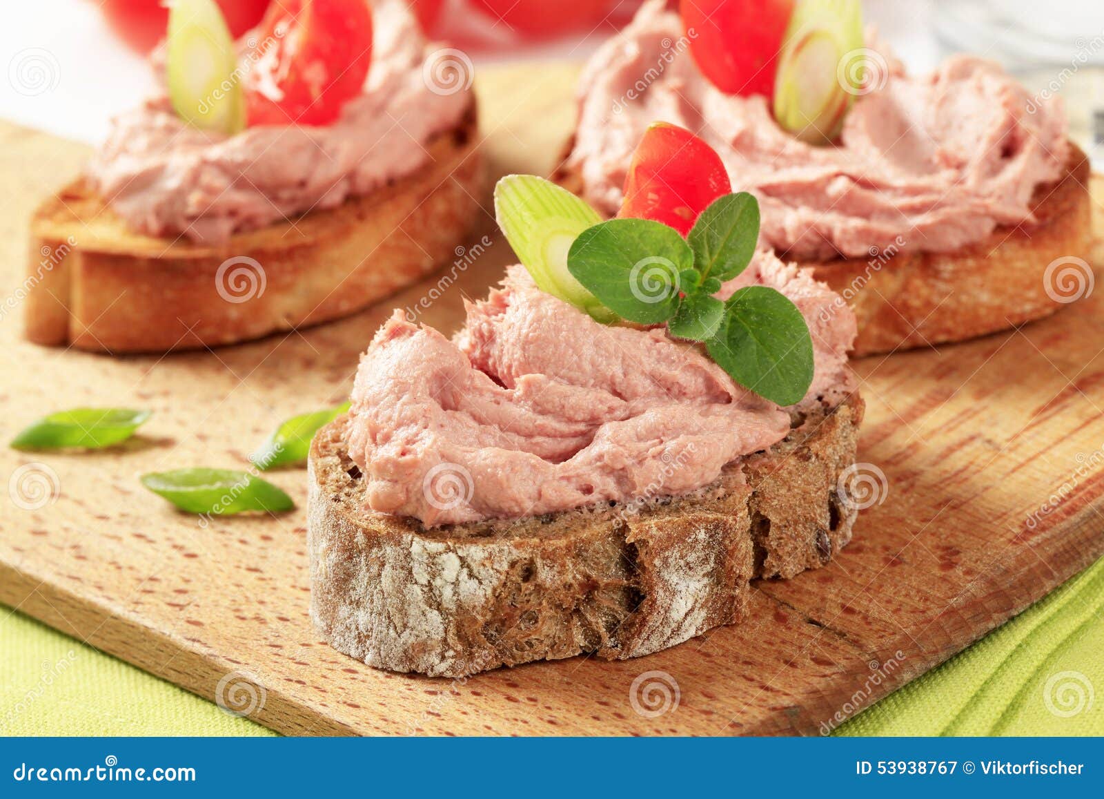 Bread with meat mousse stock image. Image of smooth, canapes - 53938767