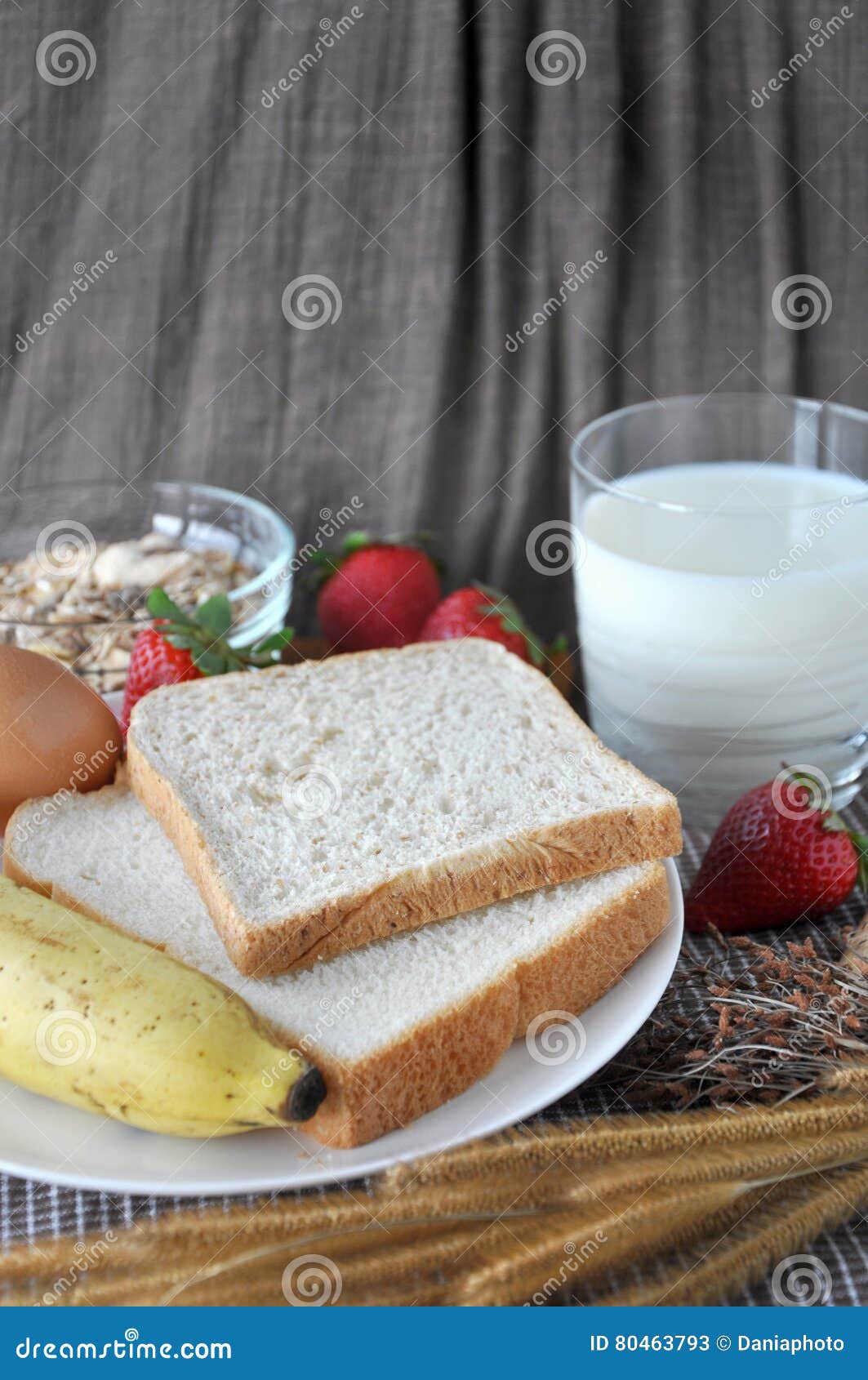 Bread and Milk for Breakfast Stock Image - Image of fresh, meal: 80463793