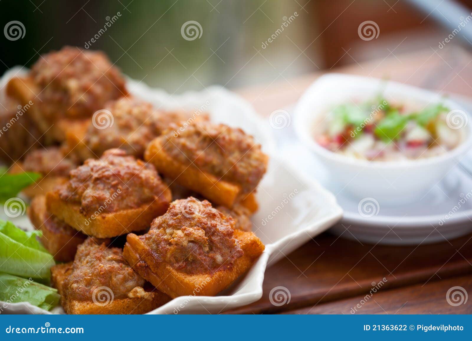 Bread with minced pork stock photo. Image of savoury - 21363622