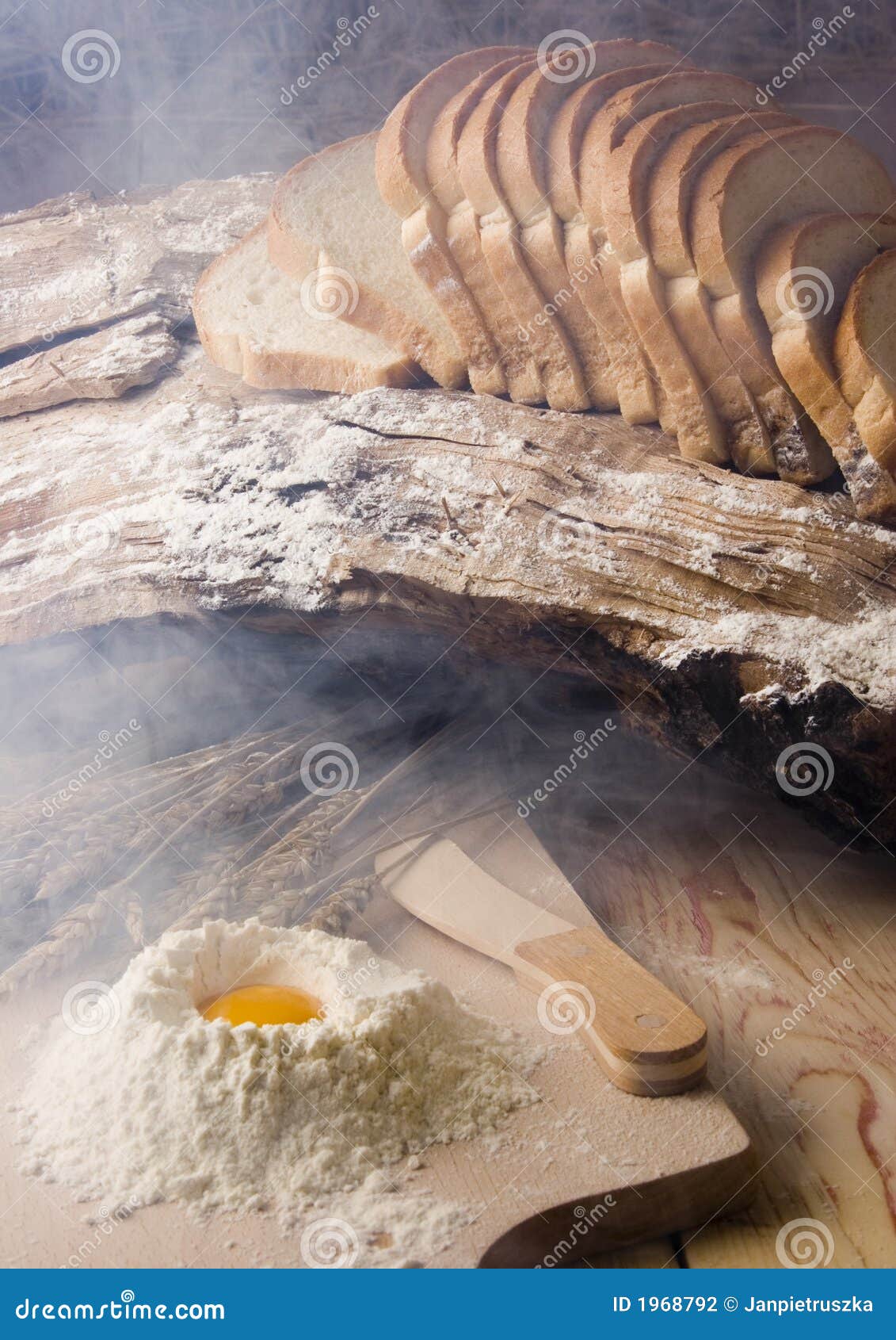 Bread mix in smoke stock photo. Image of ears, eating - 1968792