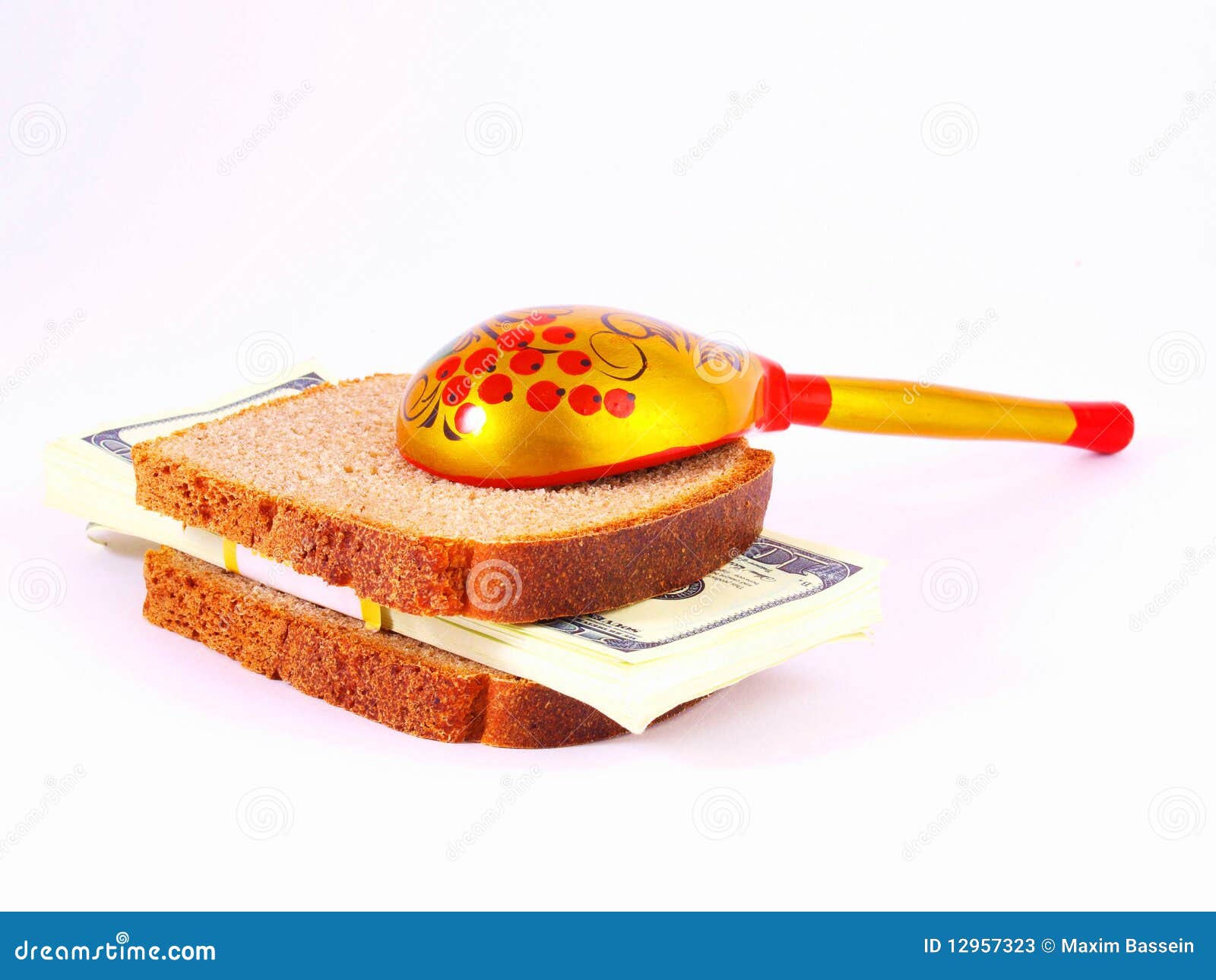 Bread and money stock image. Image of aliment, healthy - 12957323