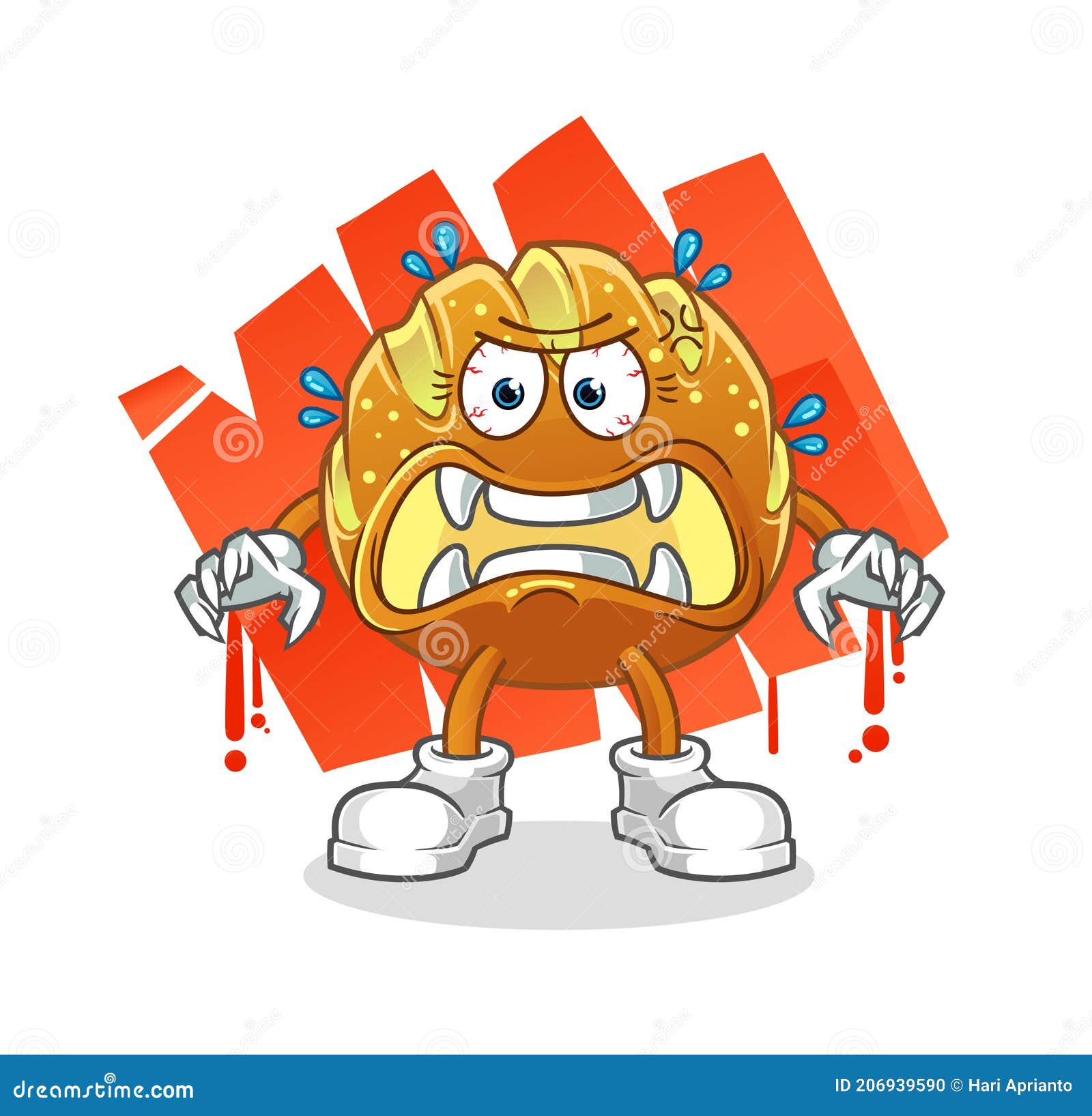 Bread Monster Vector. Cartoon Character Stock Vector - Illustration of ...