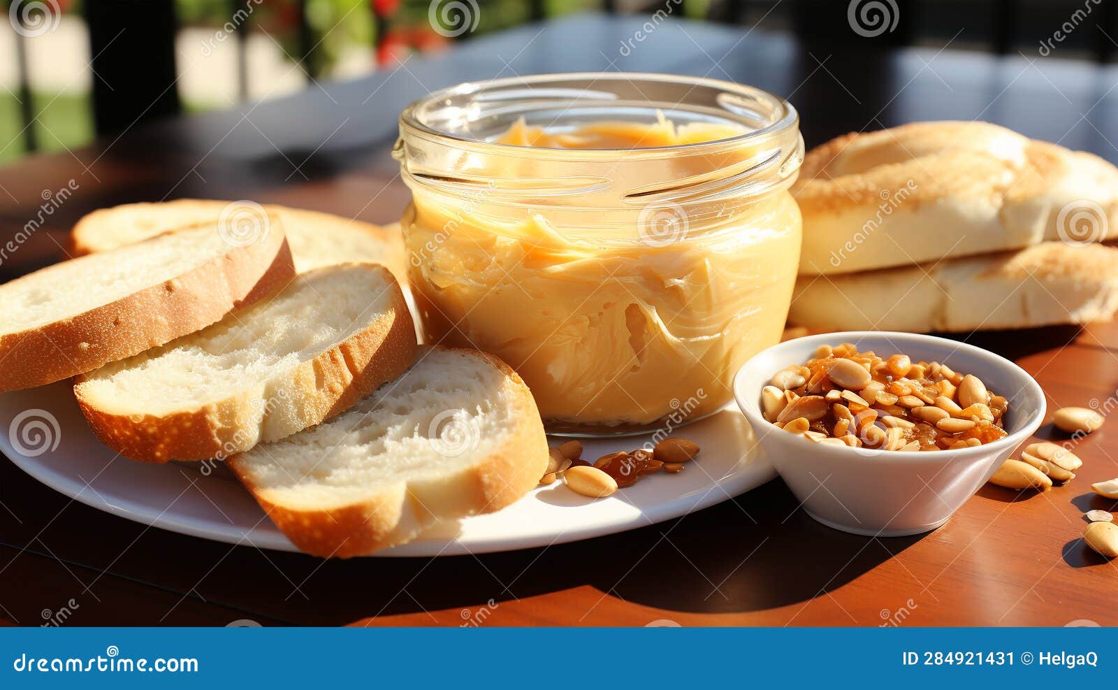 Walnut Paste Bread on the Table, Rustic Style, Calorie Food Concept ...