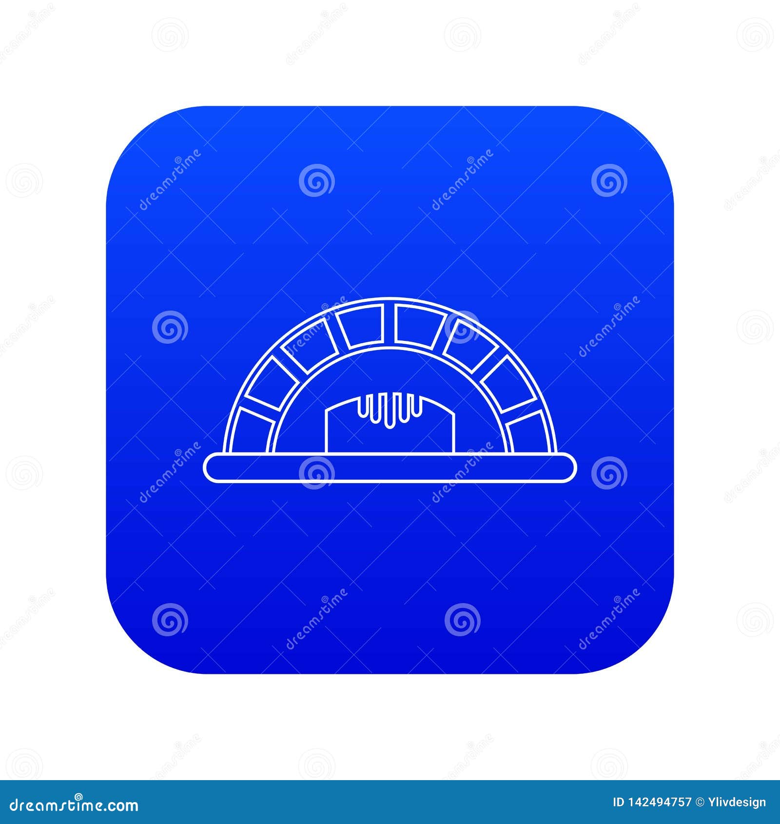 Bread Oven Icon Blue Vector Stock Vector - Illustration of brick, hand ...