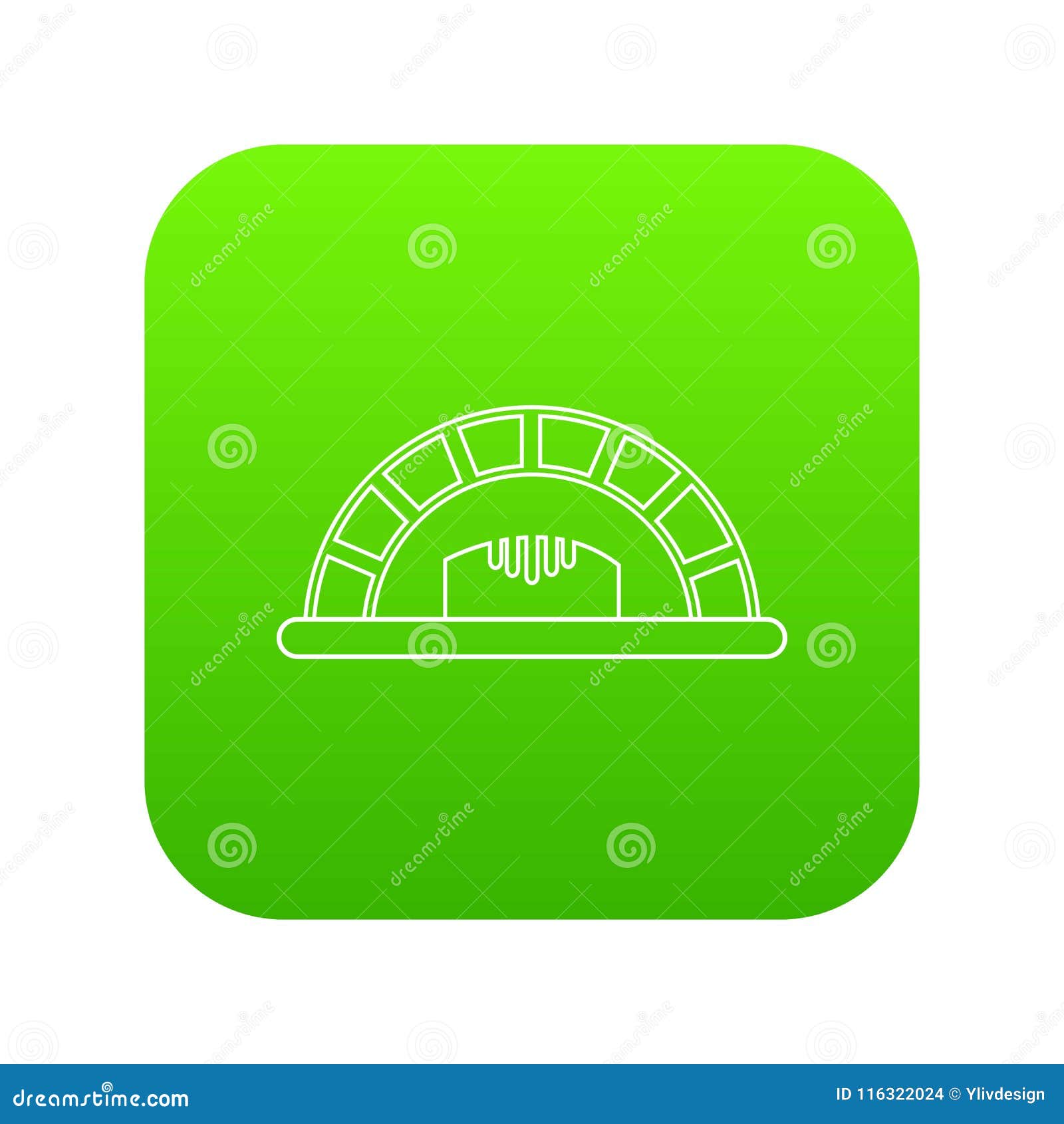Bread Oven Icon Green Vector Stock Vector - Illustration of oven, baker ...