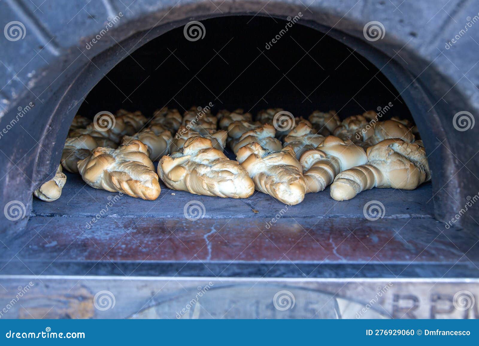 Bread in the Oven Preparation of Typical Emilian Bread Stock Photo ...