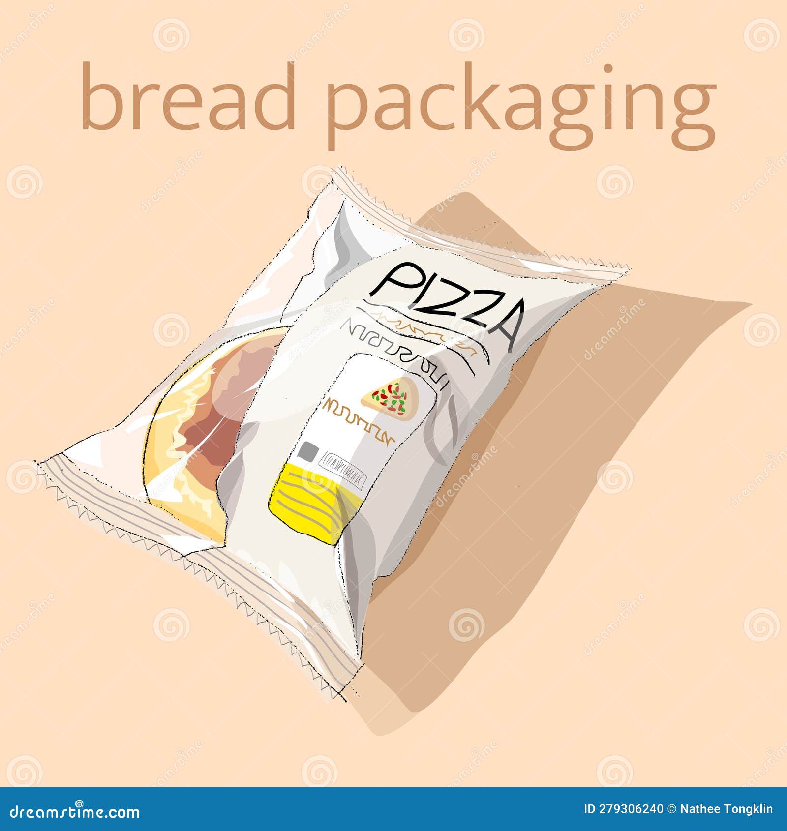 Bread Packaging Drawing Sketch Pencil Style Stock Illustration ...