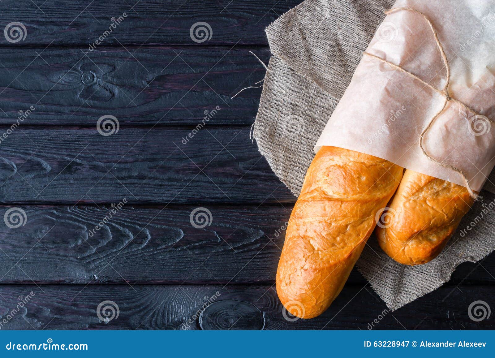 Bread in a Paper Bag on a Napkin Stock Image - Image of homemade, heap ...