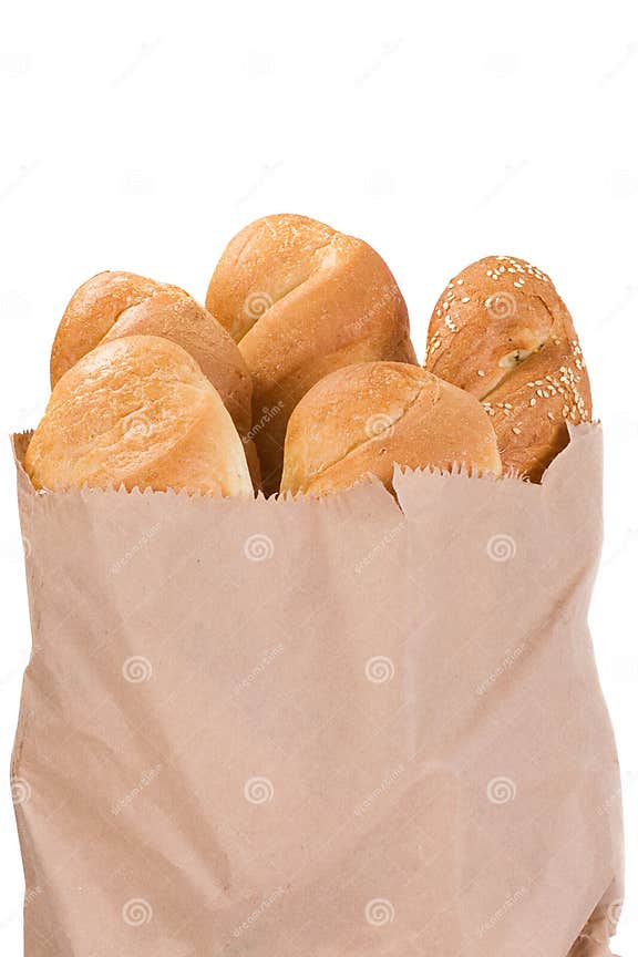 Bread in paper packet stock photo. Image of loaf, breakfast - 15436704