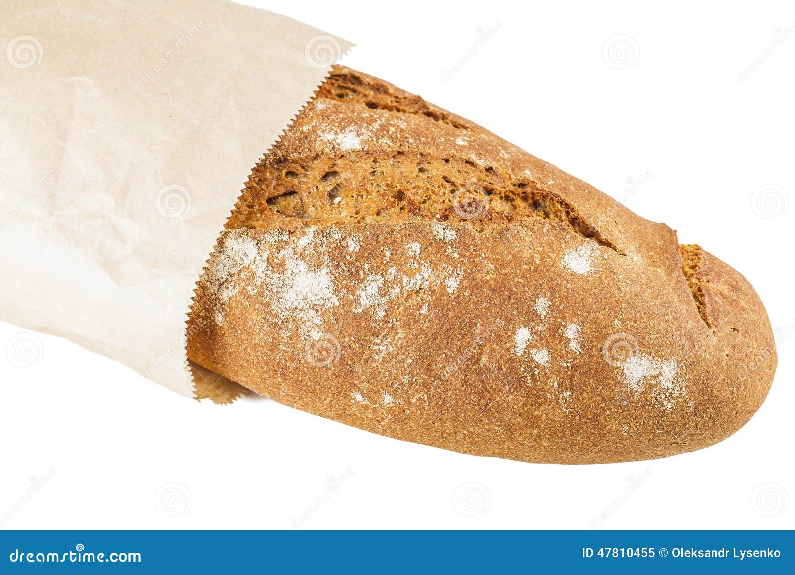 Bread in paper packing stock image. Image of isolated - 47810455