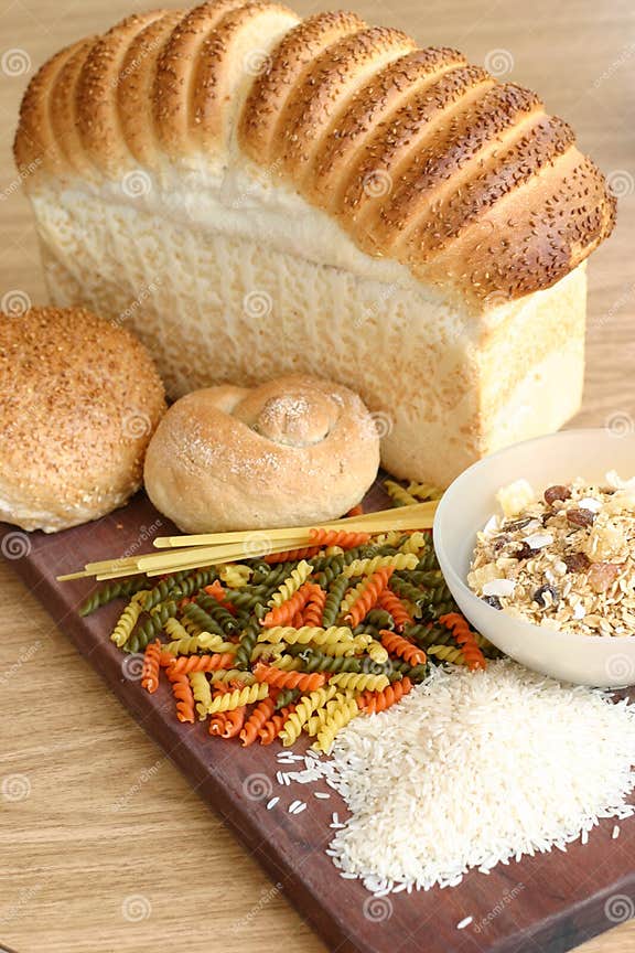 Bread pasta cereal rice stock image. Image of carbohydrate - 89463