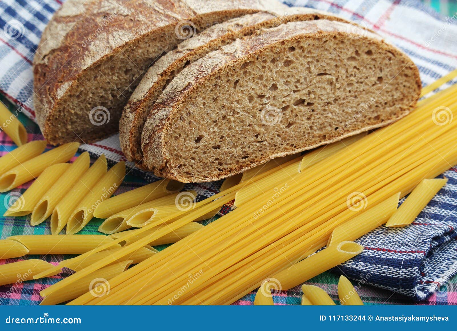 Bread and Pasta with Complex Carbohydrates Stock Photo - Image of fresh ...