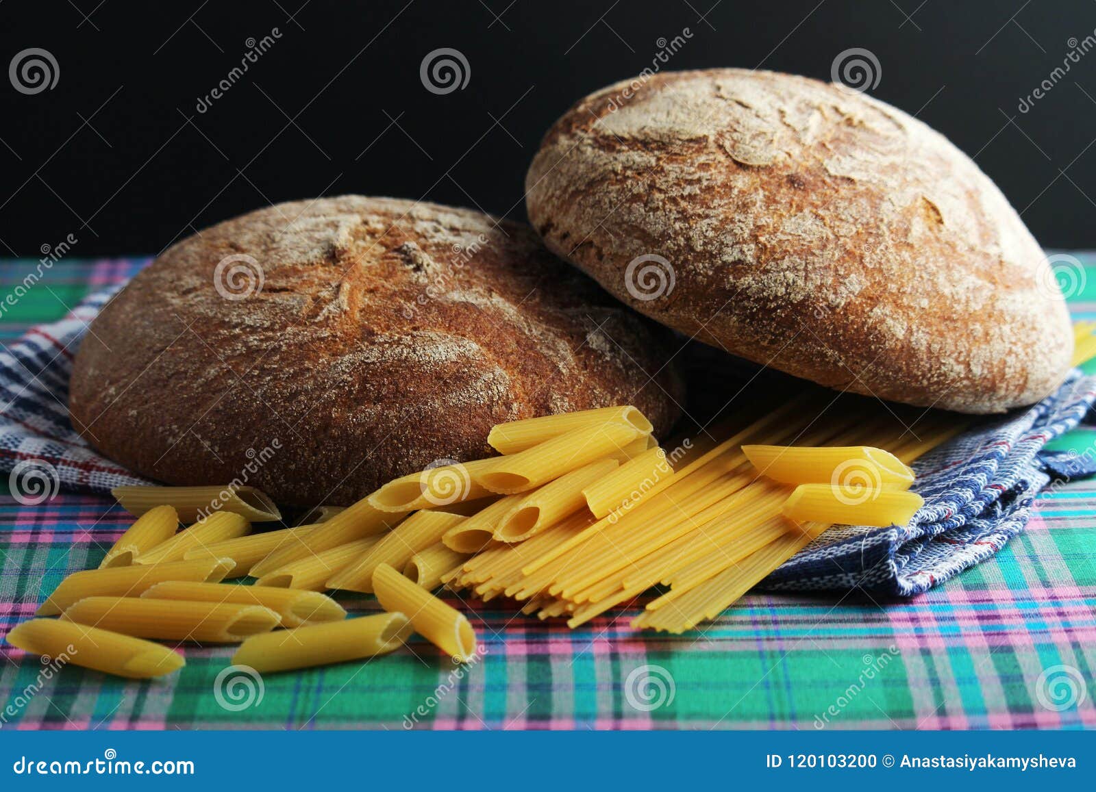 Bread and Pasta with Complex Carbohydrates Stock Photo - Image of bake ...