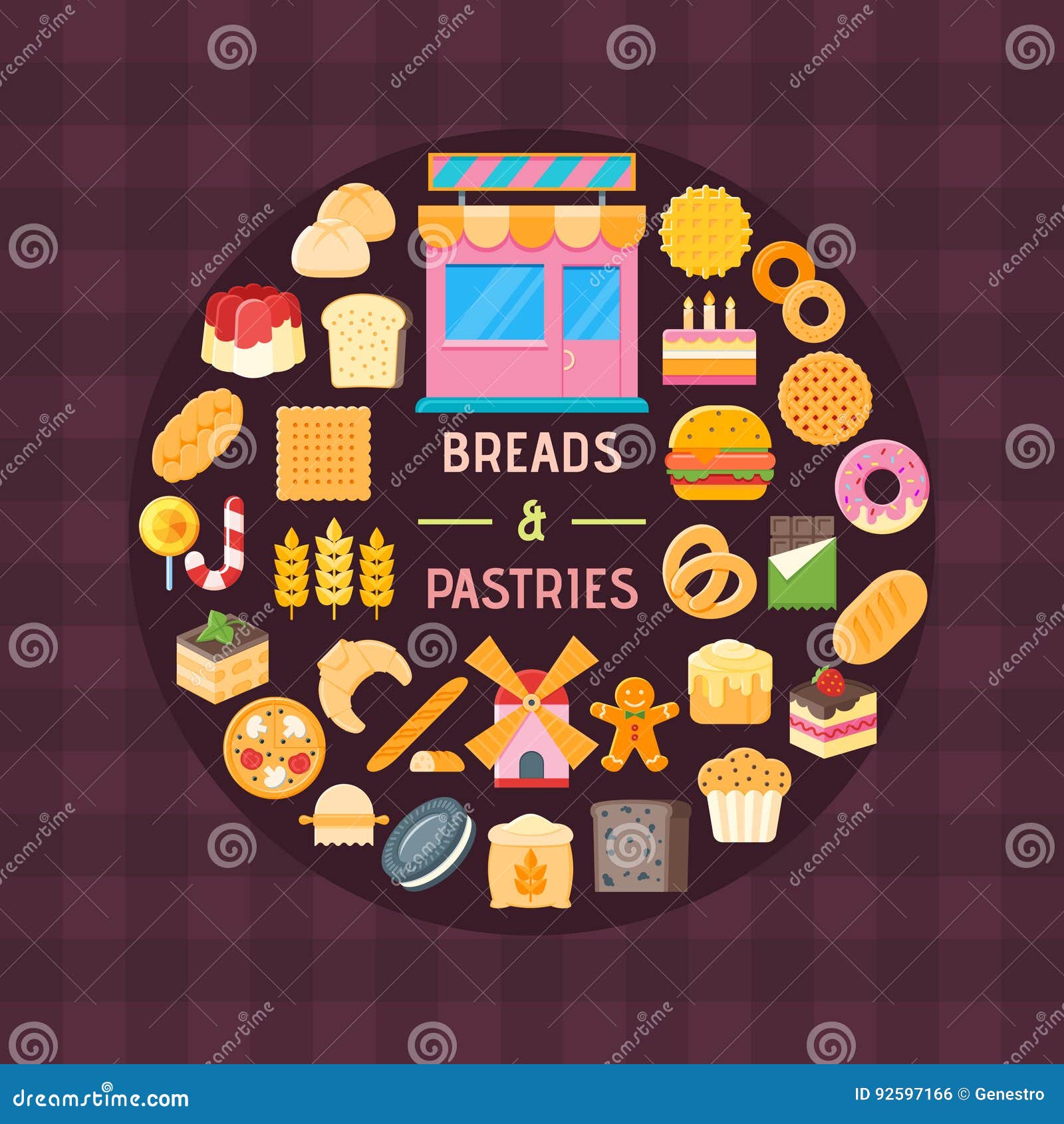 Bread and pastry banner stock vector. Illustration of bakery - 92597166
