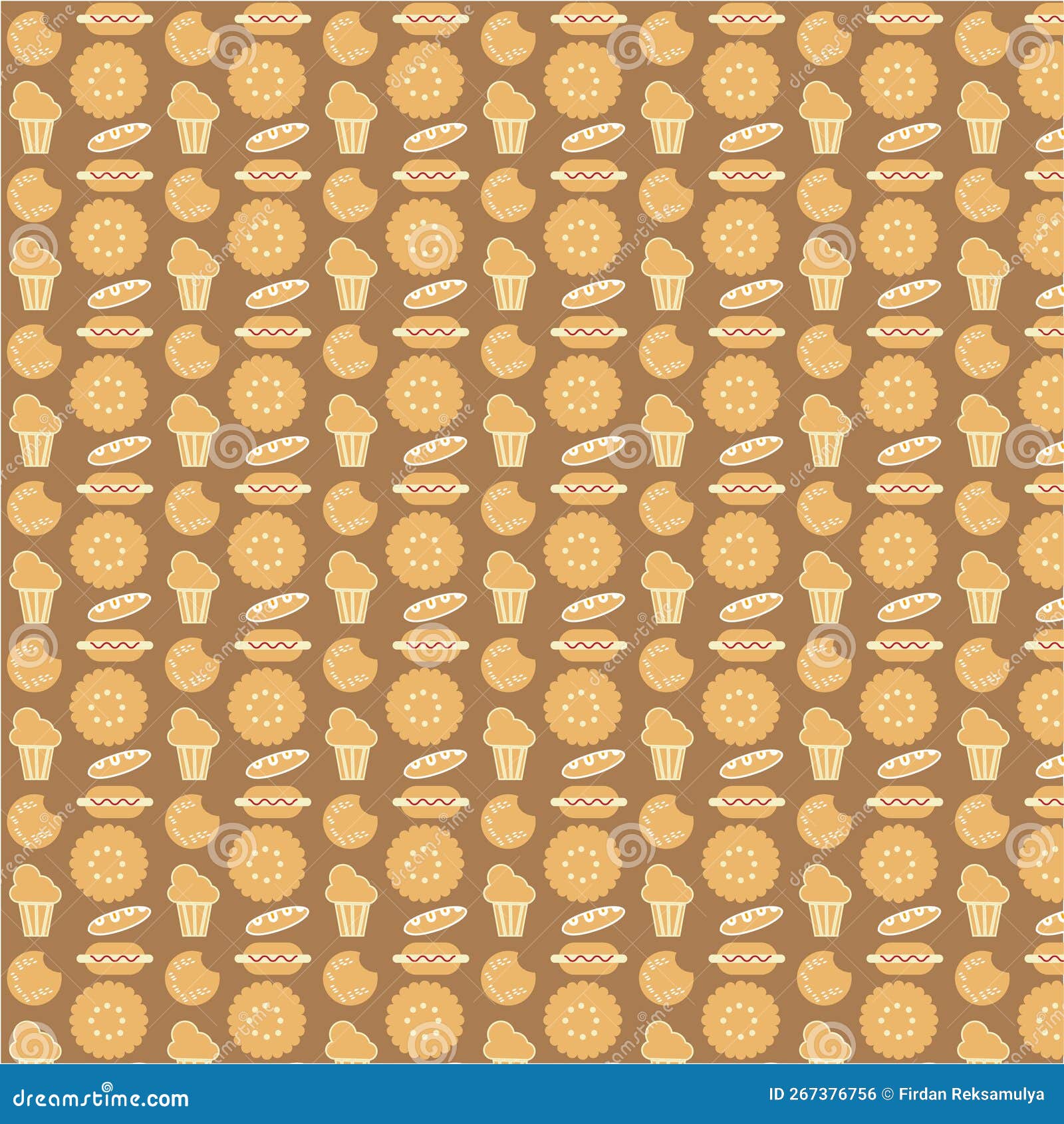 Bread Pattern Backgound Simple Stock Illustration - Illustration of ...