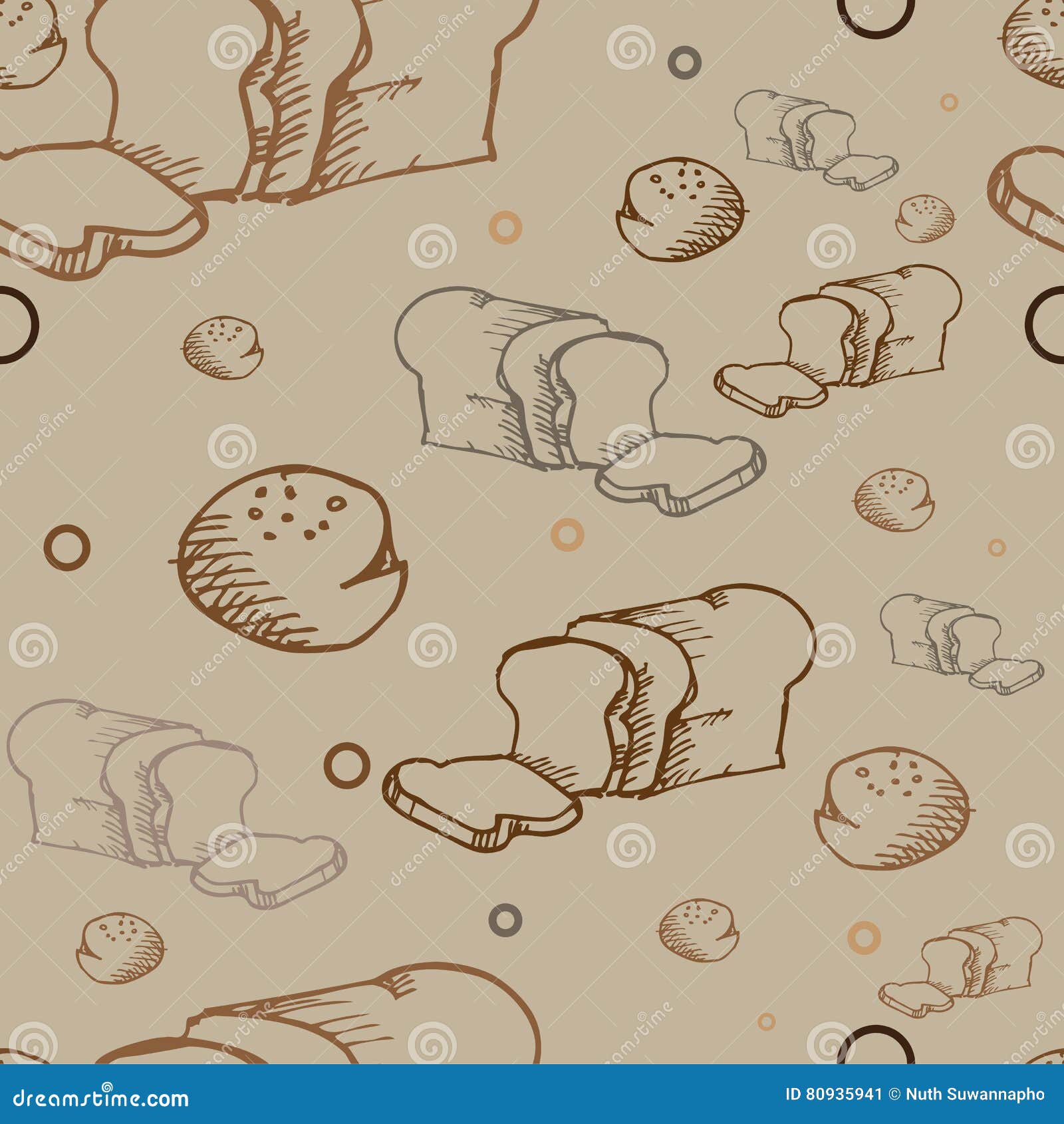 Bread pattern stock vector. Illustration of loaf, wallpaper - 80935941