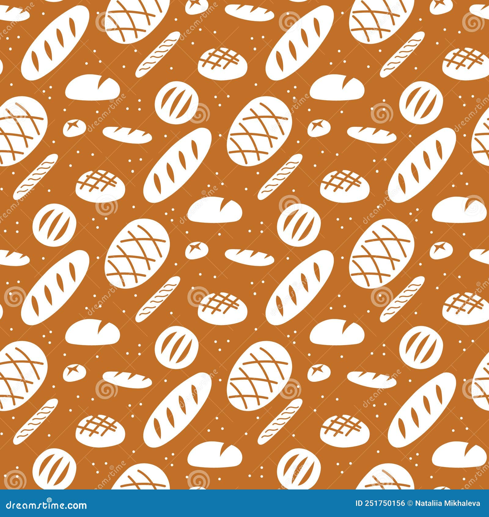 Bread Pattern. Simple Single Color Design Stock Vector - Illustration ...