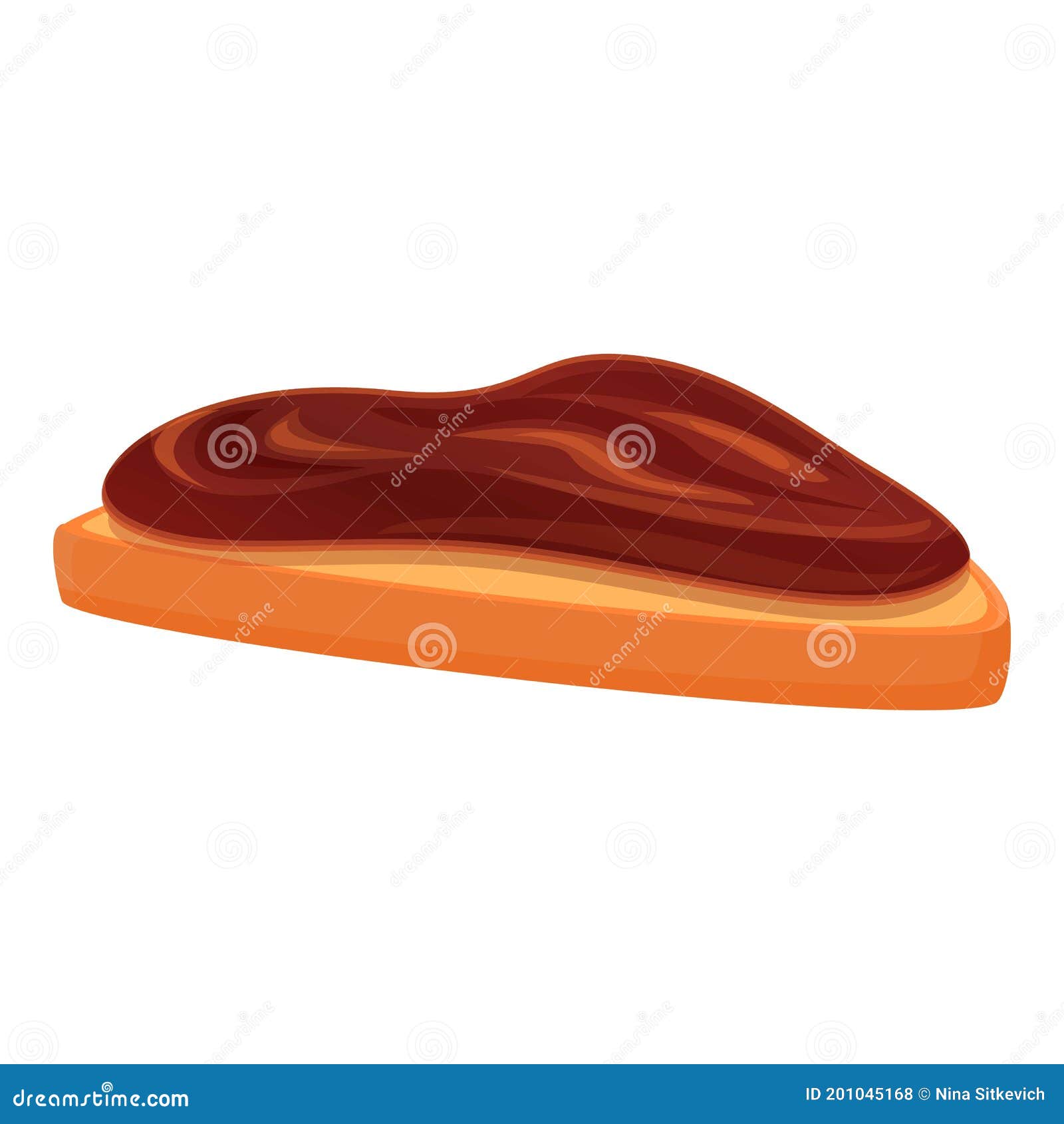 Bread Piece Chocolate Paste Icon, Cartoon Style Stock Vector ...
