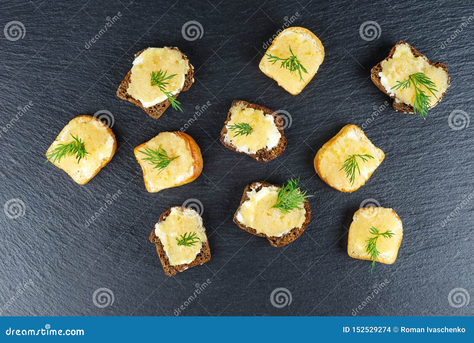Bread Pieces with Delicious Cod Caviar Stock Photo - Image of caviar ...