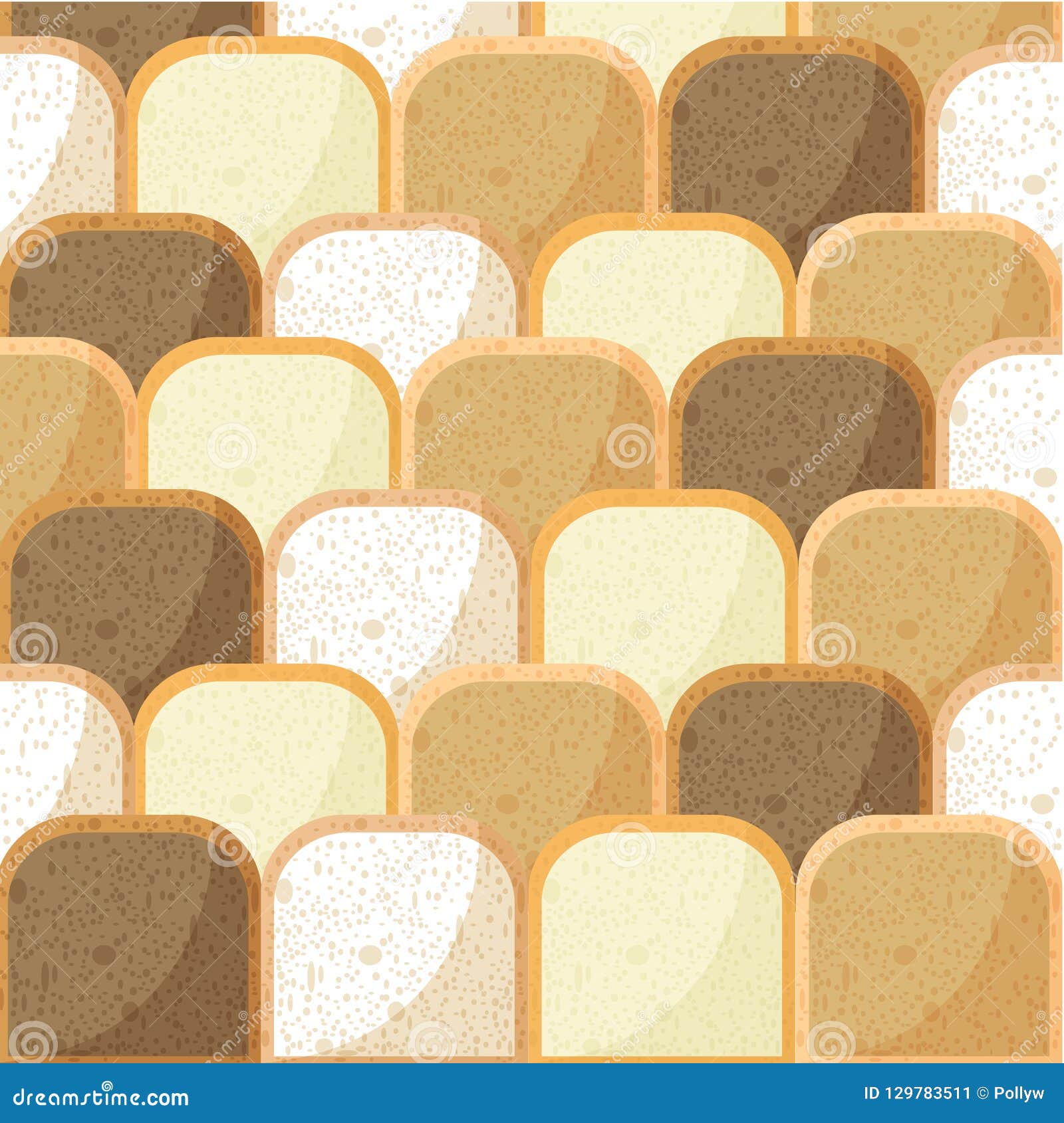 Bread Pieces Pattern, with Whole Wheat Bread Stock Vector ...