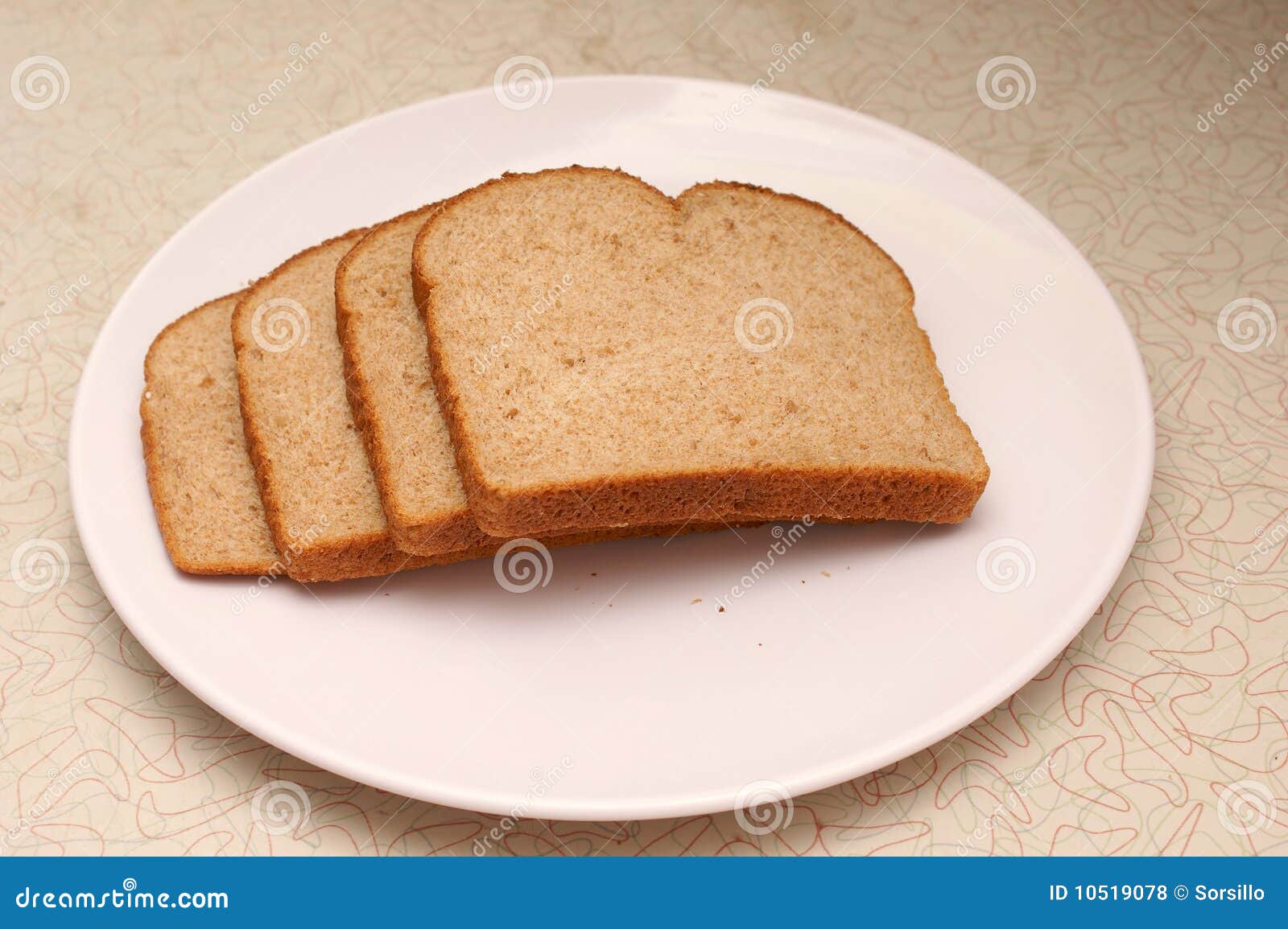 Bread on plate stock photo. Image of counter, bread, snack - 10519078