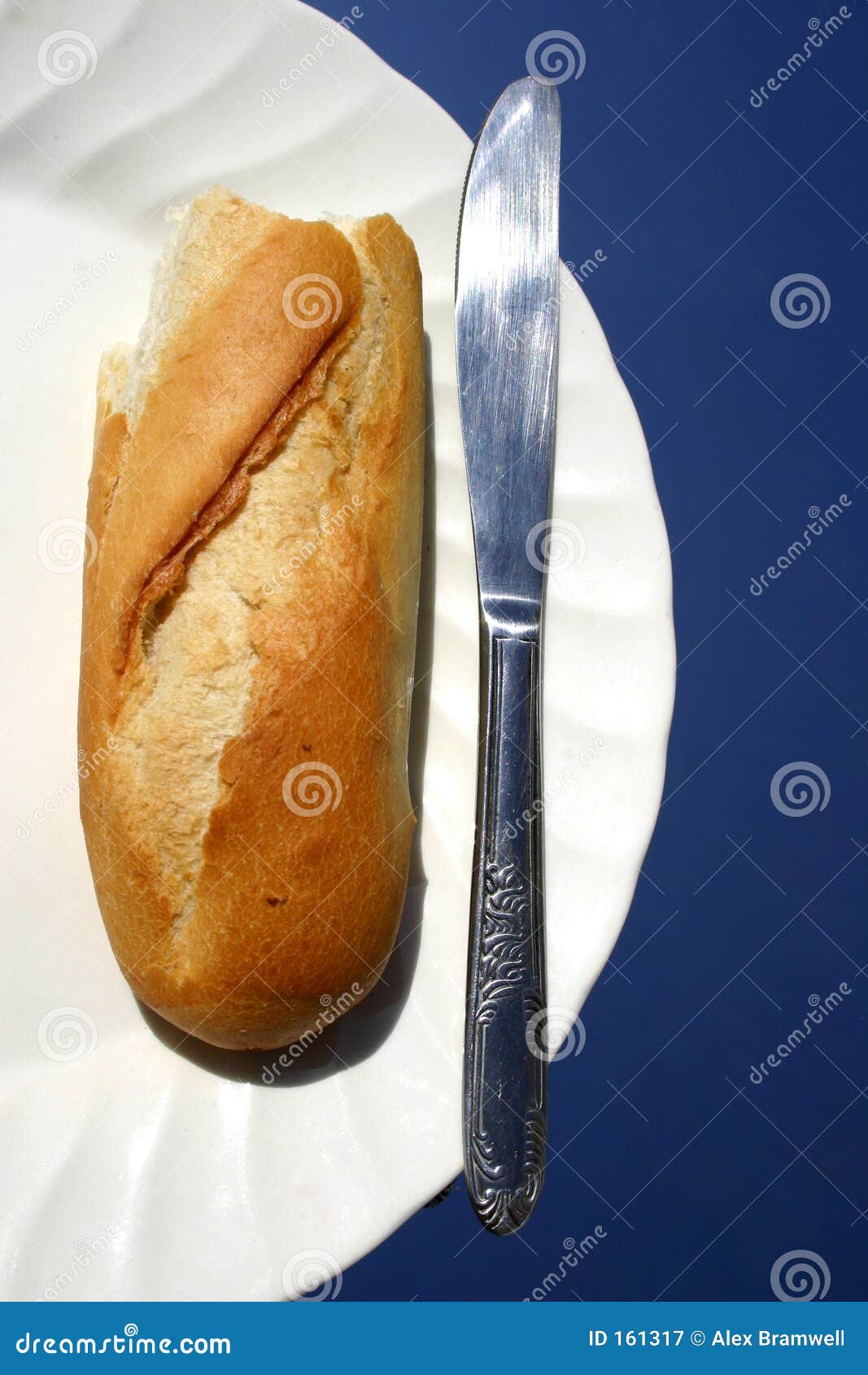 Bread on Plate stock image. Image of crust, food, stick - 161317
