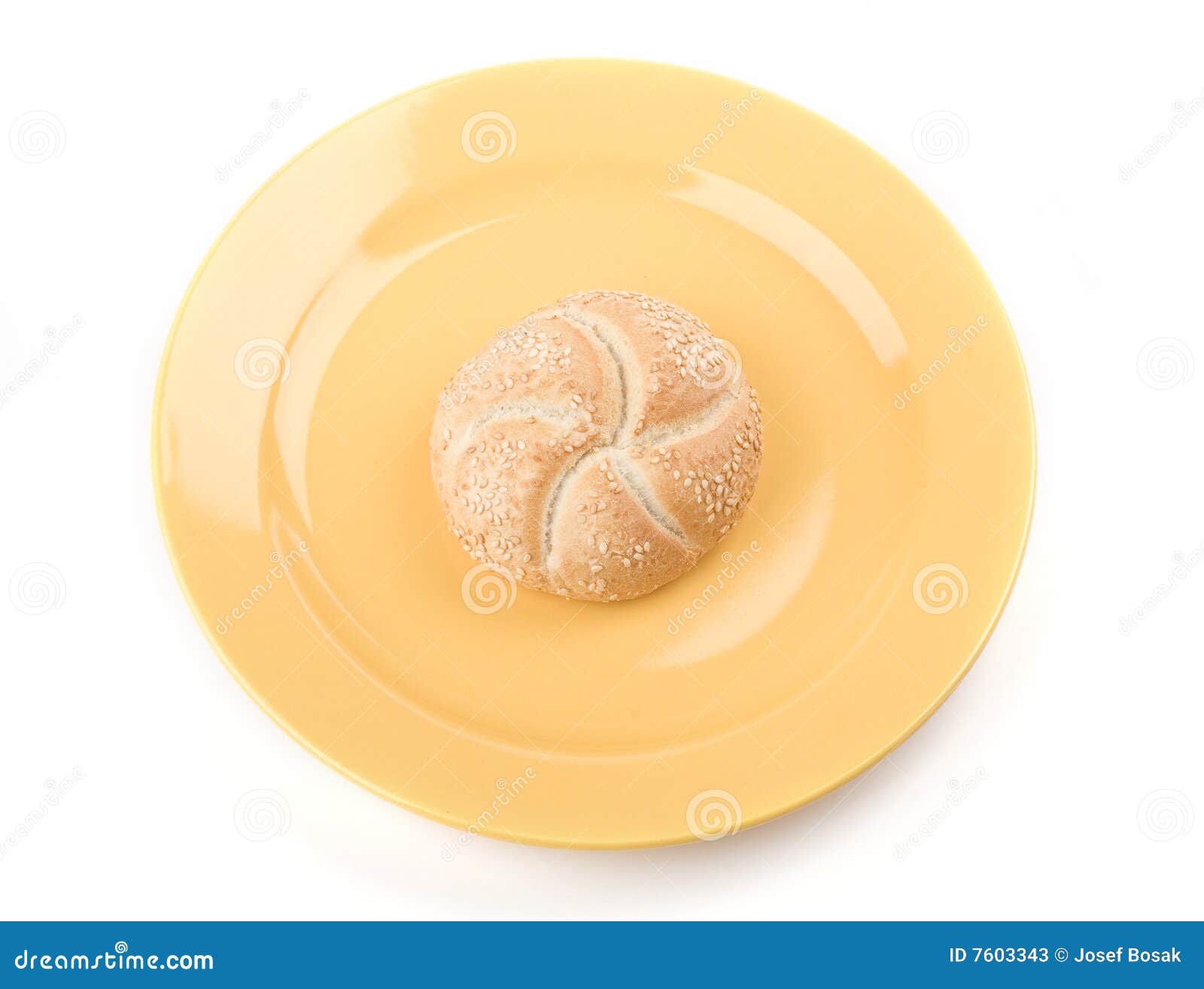 Bread on a plate stock image. Image of isolated, bread - 7603343