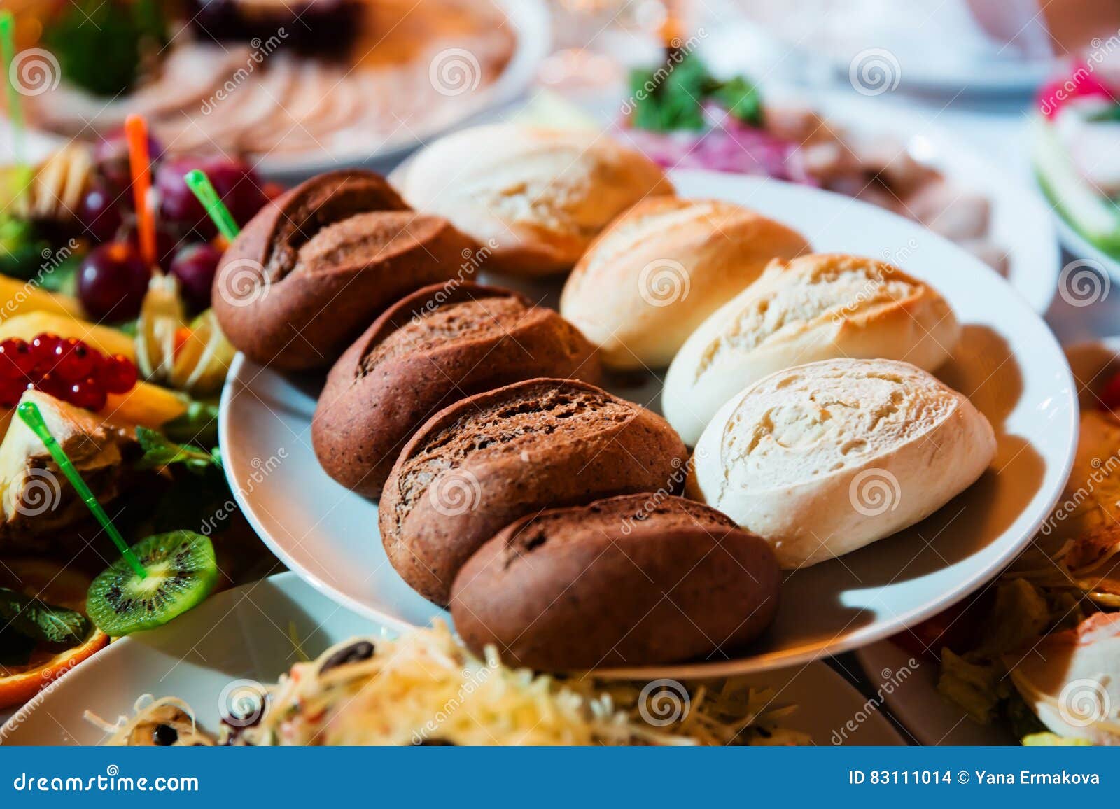 Bread on the plate stock photo. Image of healthy, appetizer - 83111014