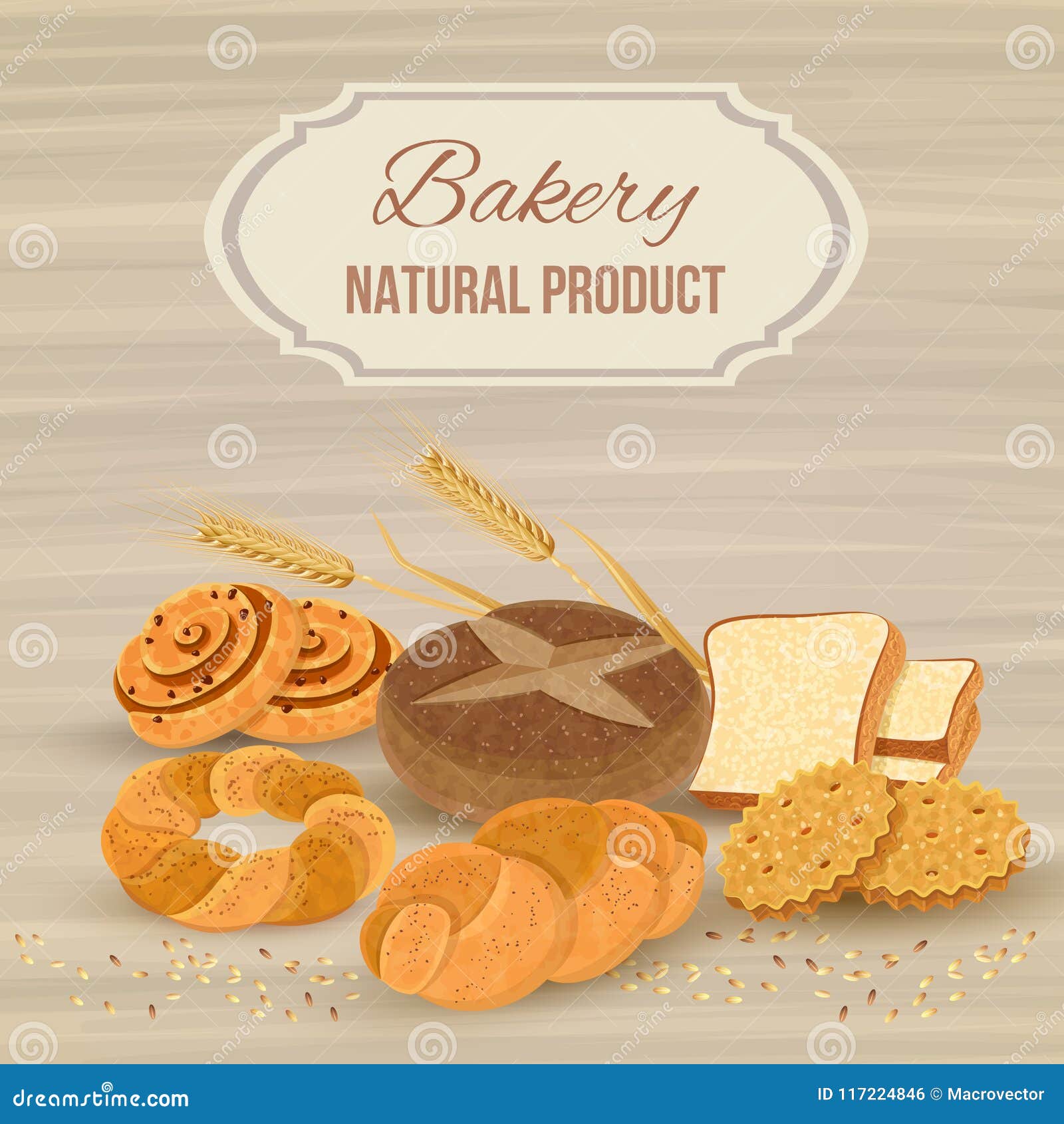 Bread Poster Kraft Vector Illustration | CartoonDealer.com #44544804