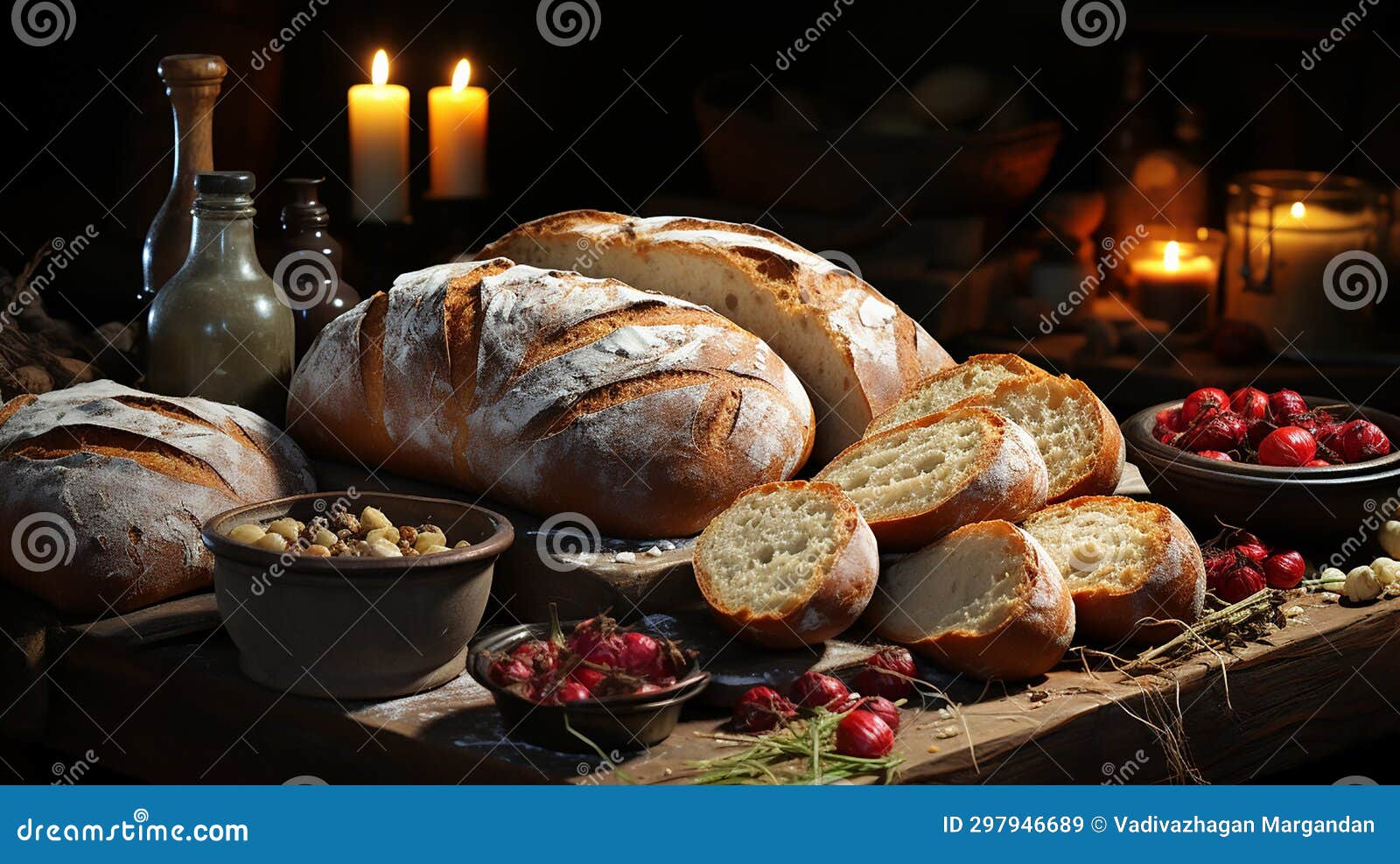 Breadmaking stock illustration. Illustration of wood - 297946689