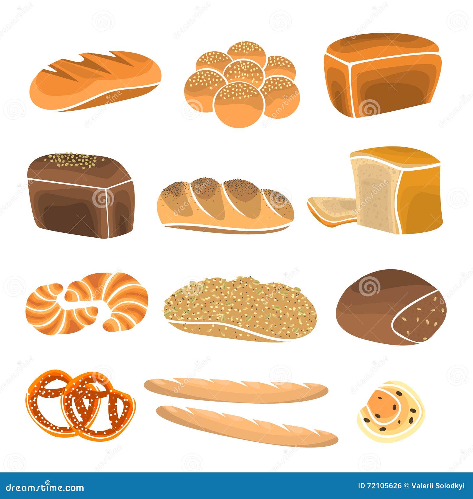 Bread Product Set. Bakery Shop Elements and Bakery Showcase. Bakery ...